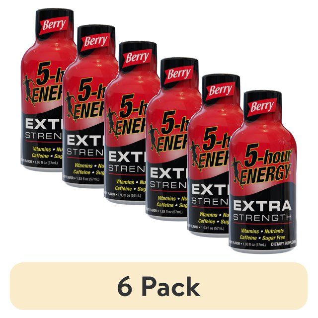 (6 pack) 5-hour ENERGY Shot, Extra Strength, Berry - Walmart.com