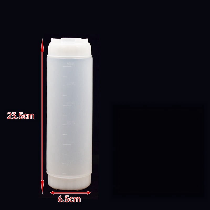 6 pack-600ml Frosted Graduated‑Mark Plastic Squeeze Bottle, Vertical ...