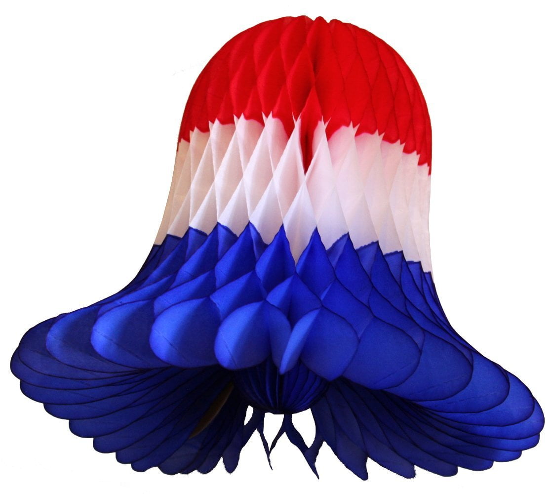 6-pack 9 Inch Hanging Honeycomb Tissue Paper Bell Decoration, Patriotic ...