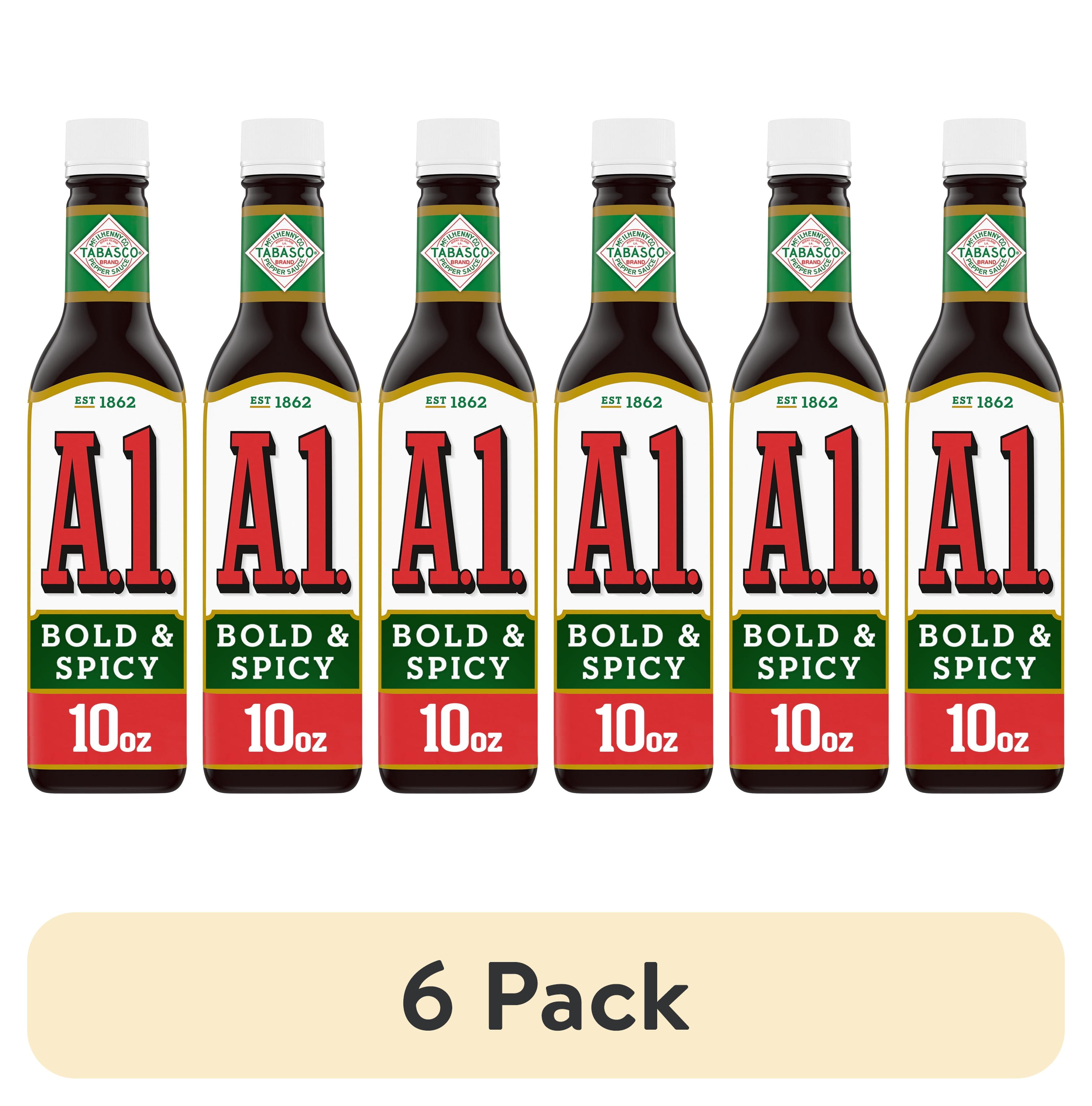 (6 pack) A.1. Bold & Spicy Sauce with Tabasco, 10 oz. Bottle - Walmart.com