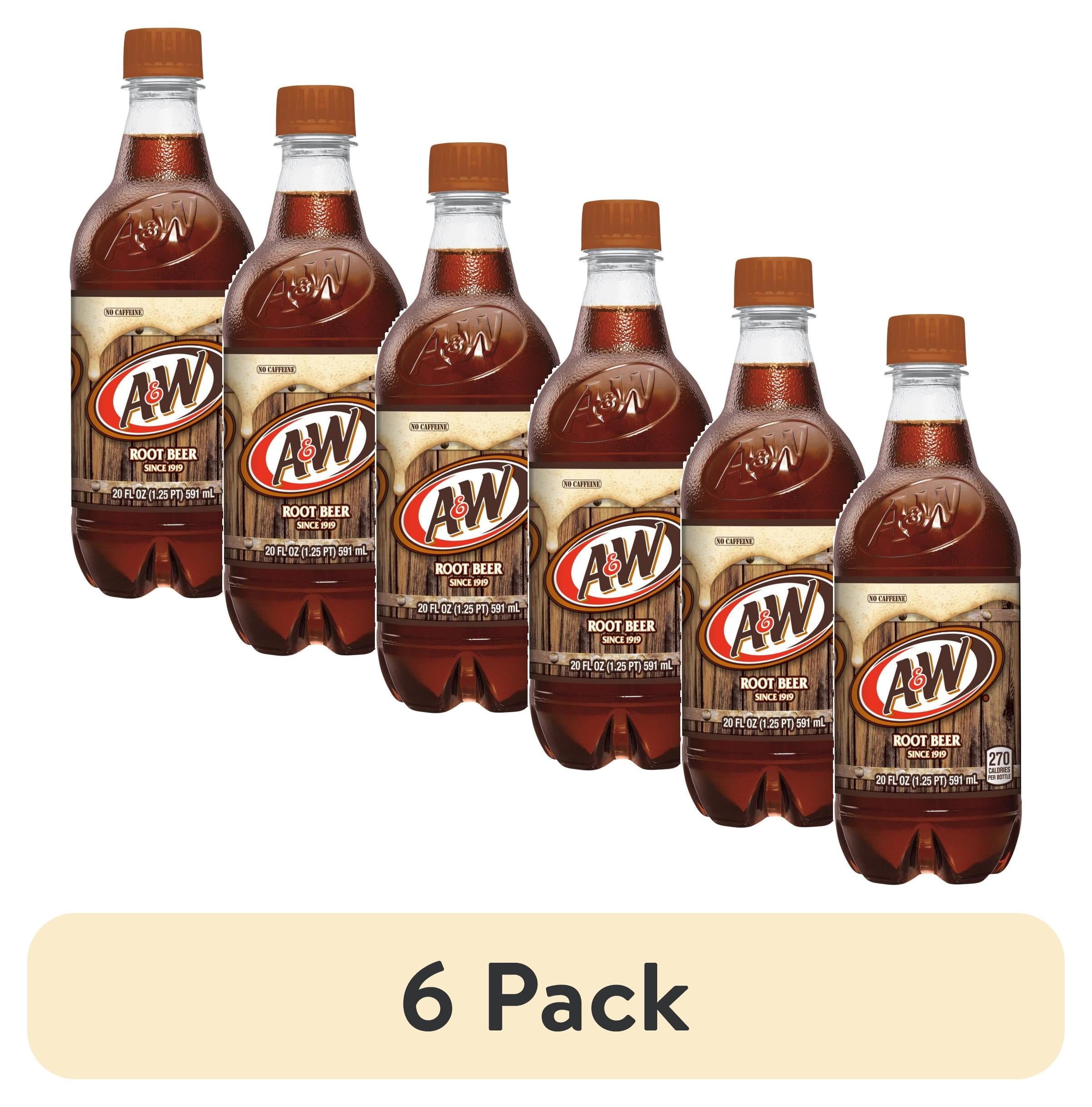 (6 pack) A&W Soda, No Caffeine, Root Beer - 20 oz- Pack of 2 - Walmart.com