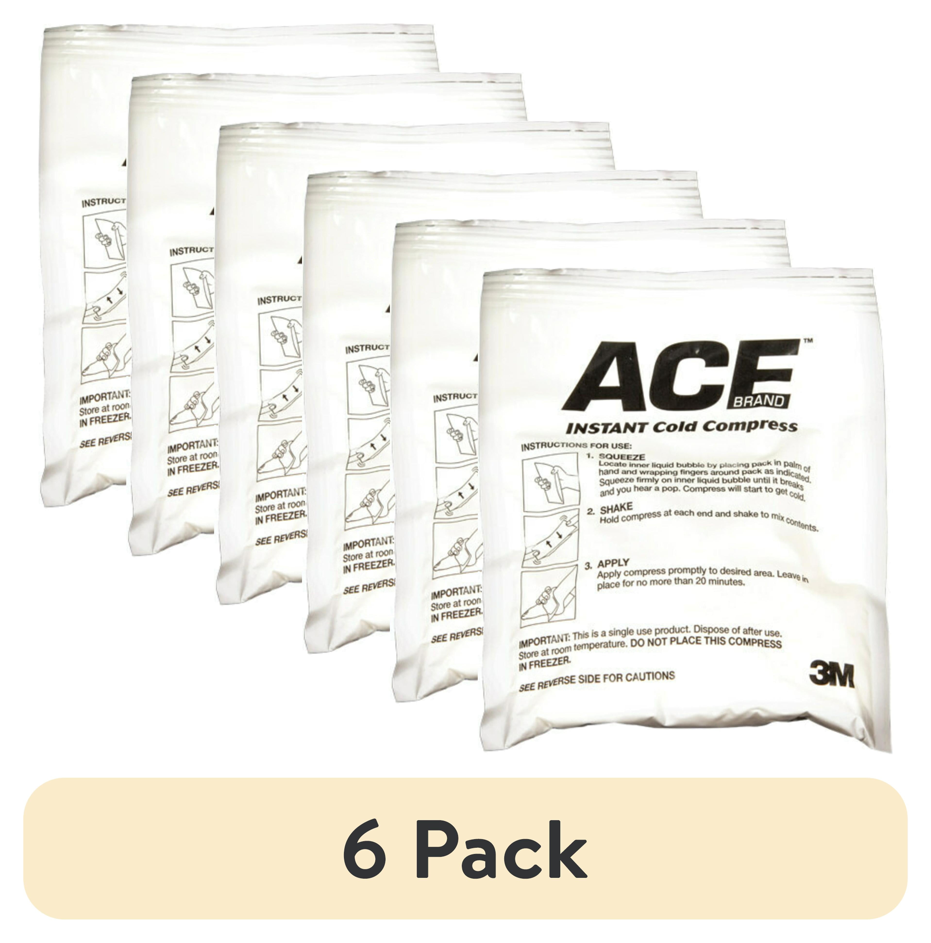(6 pack) ACE Brand Instant Cold Compress, Disposable Single-Use, White ...