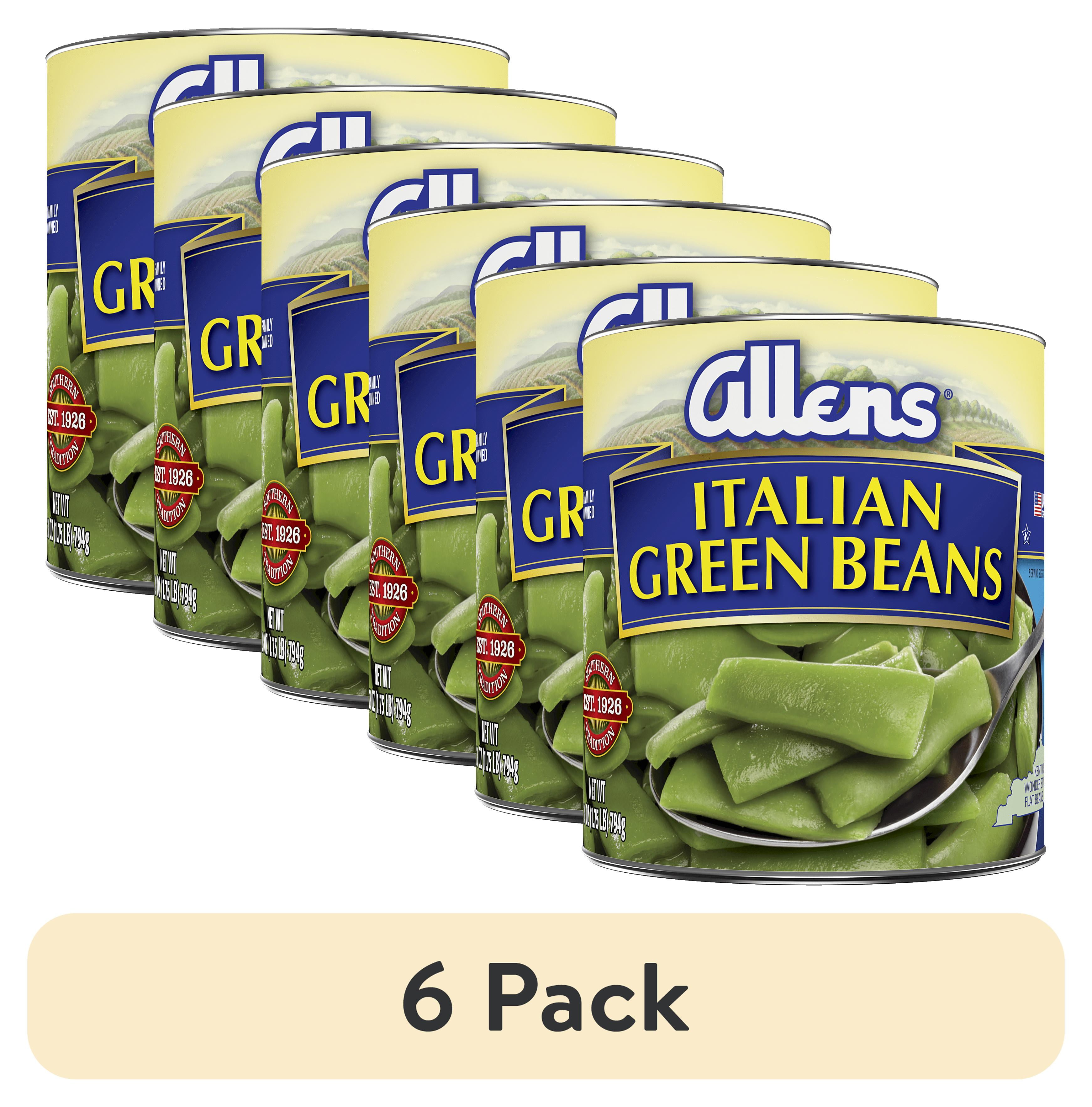 (6 pack) Allens Canned Cut Italian Green Beans, 28 oz - Walmart.com