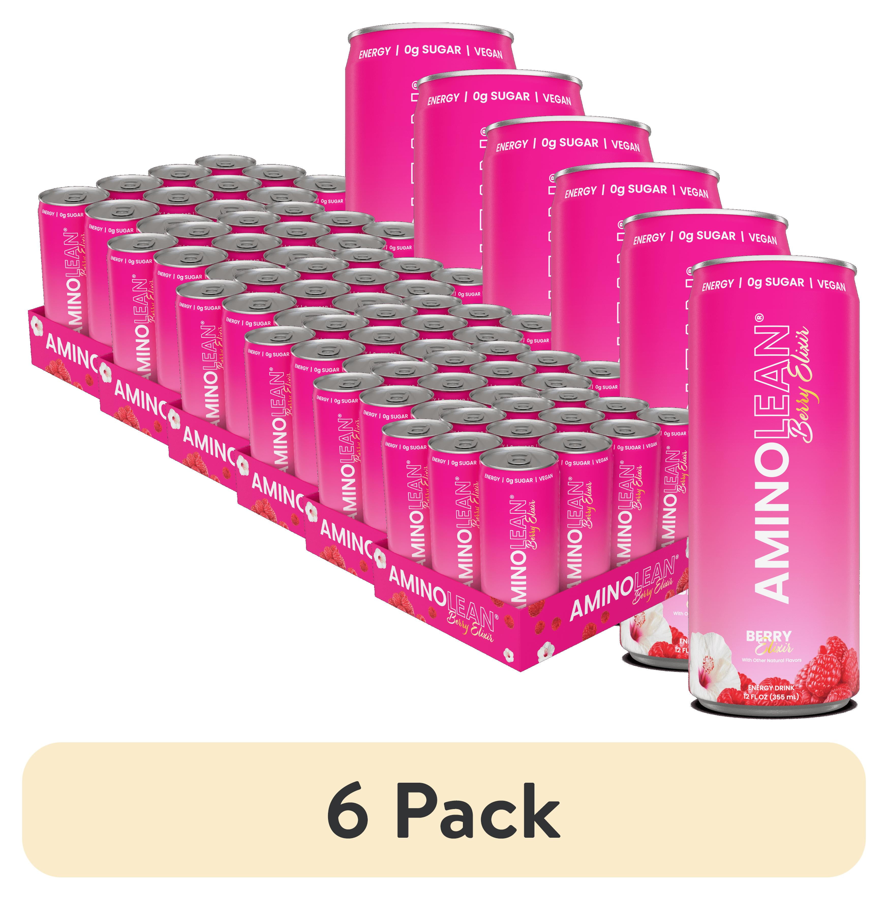 (6 pack) Aminolean RTD Energy Drink, Berry Alixir Flavor, 12 fl oz - Walmart.com