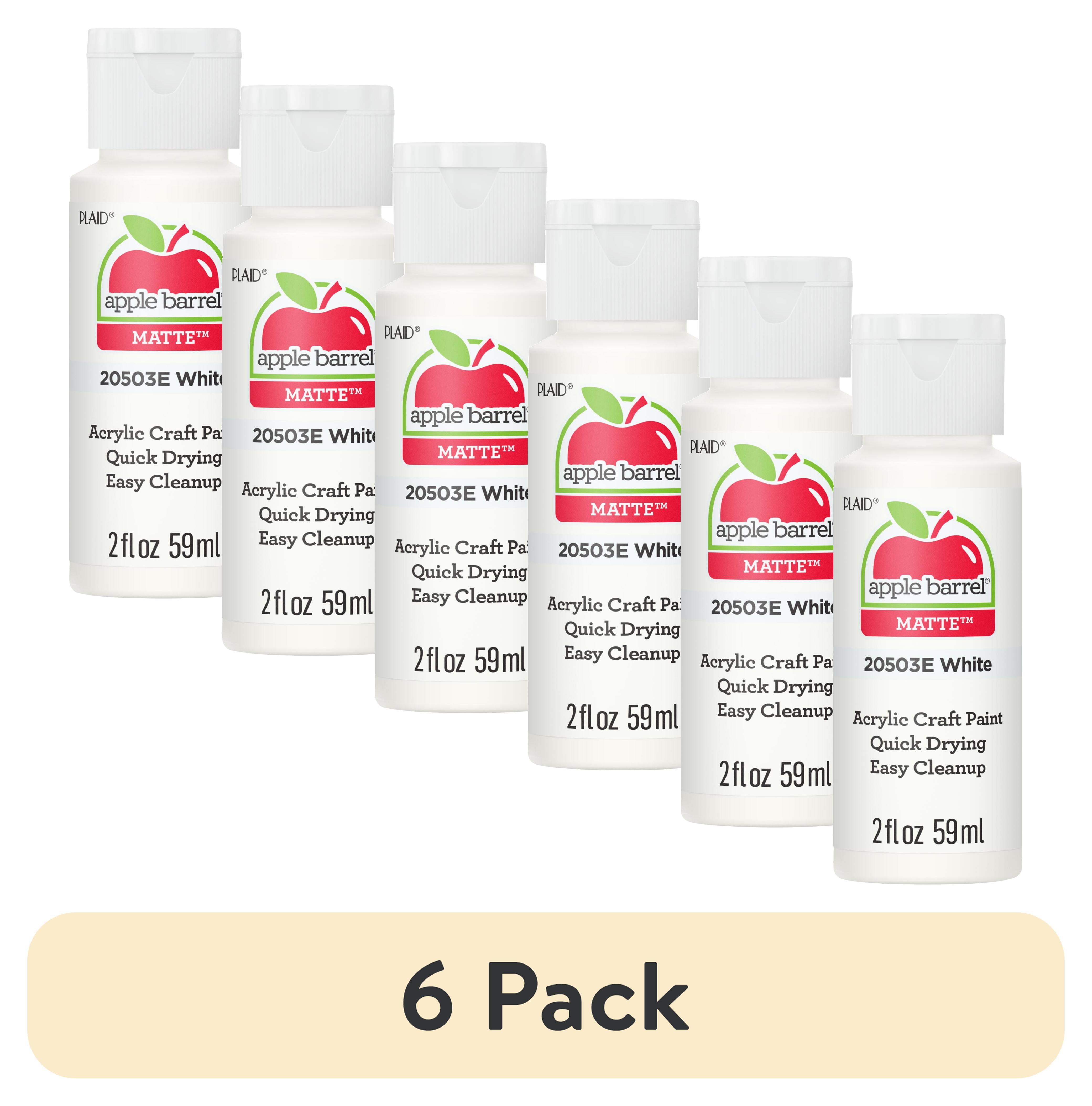 (6 pack) Apple Barrel 20503EX Acrylic Craft Paint, Matte Finish, White ...