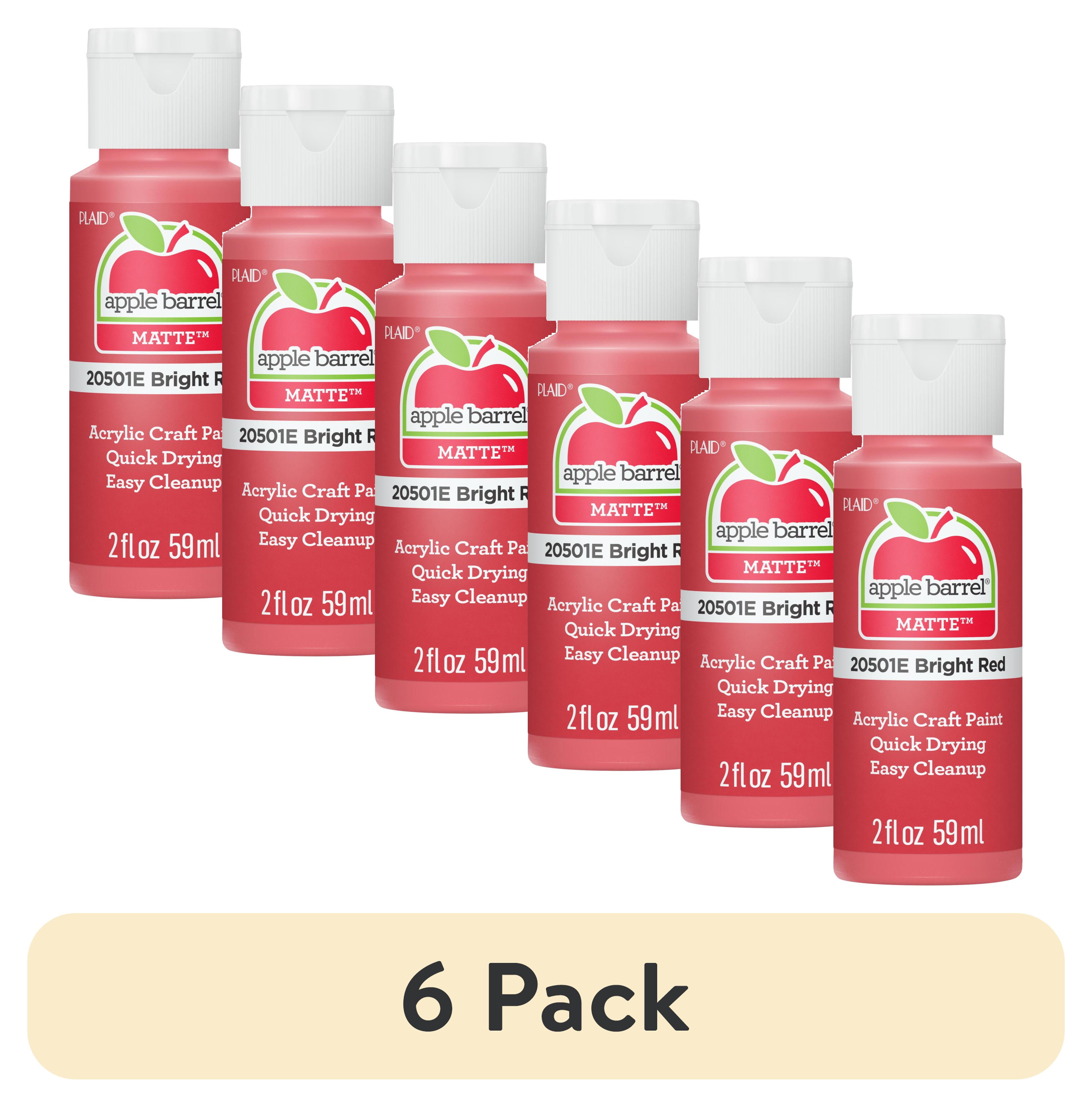 (6 pack) Apple Barrel Acrylic Craft Paint, Matte Finish, Bright Red, 2 ...