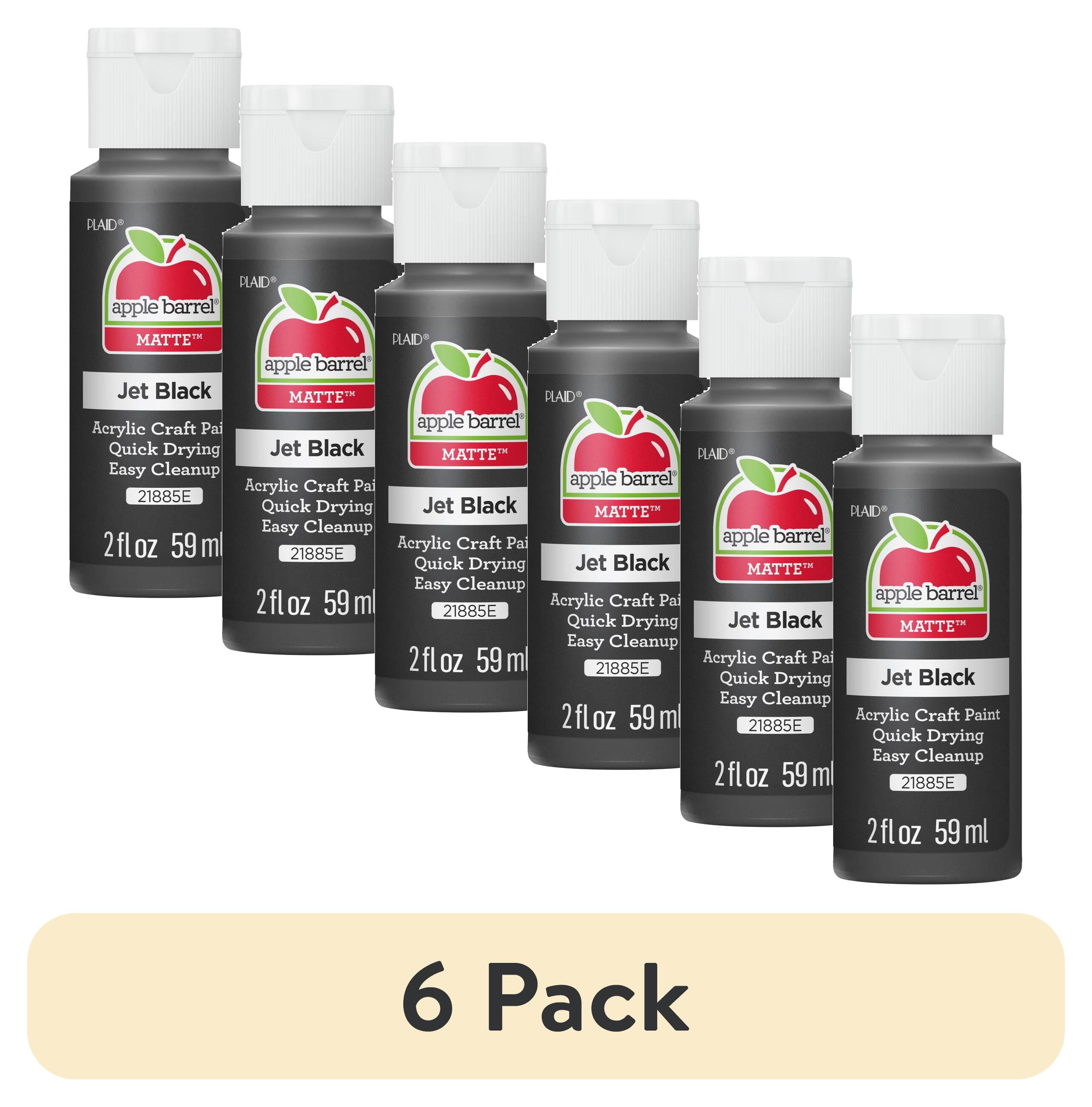 (6 pack) Apple Barrel Acrylic Craft Paint, Matte Finish, Jet Black, 2 ...