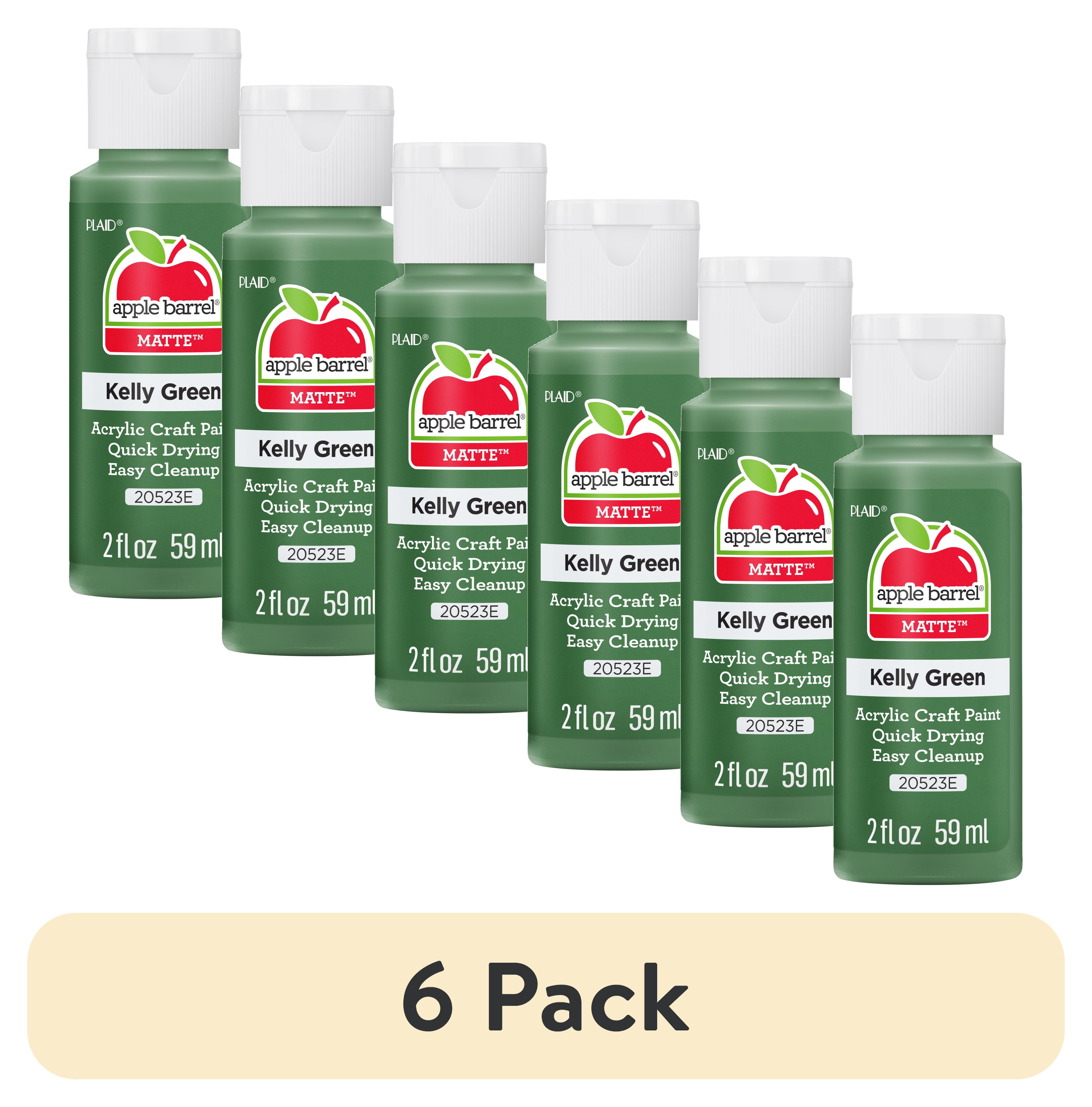 (6 pack) Apple Barrel Acrylic Craft Paint, Matte Finish, Kelly Green, 2 ...