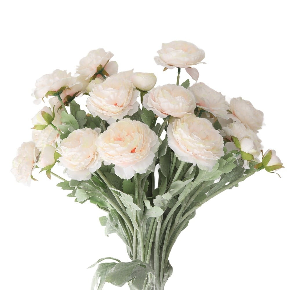 6 pack Artificial Peony Silk Flower Single Stem Fake Rose for Wedding ...
