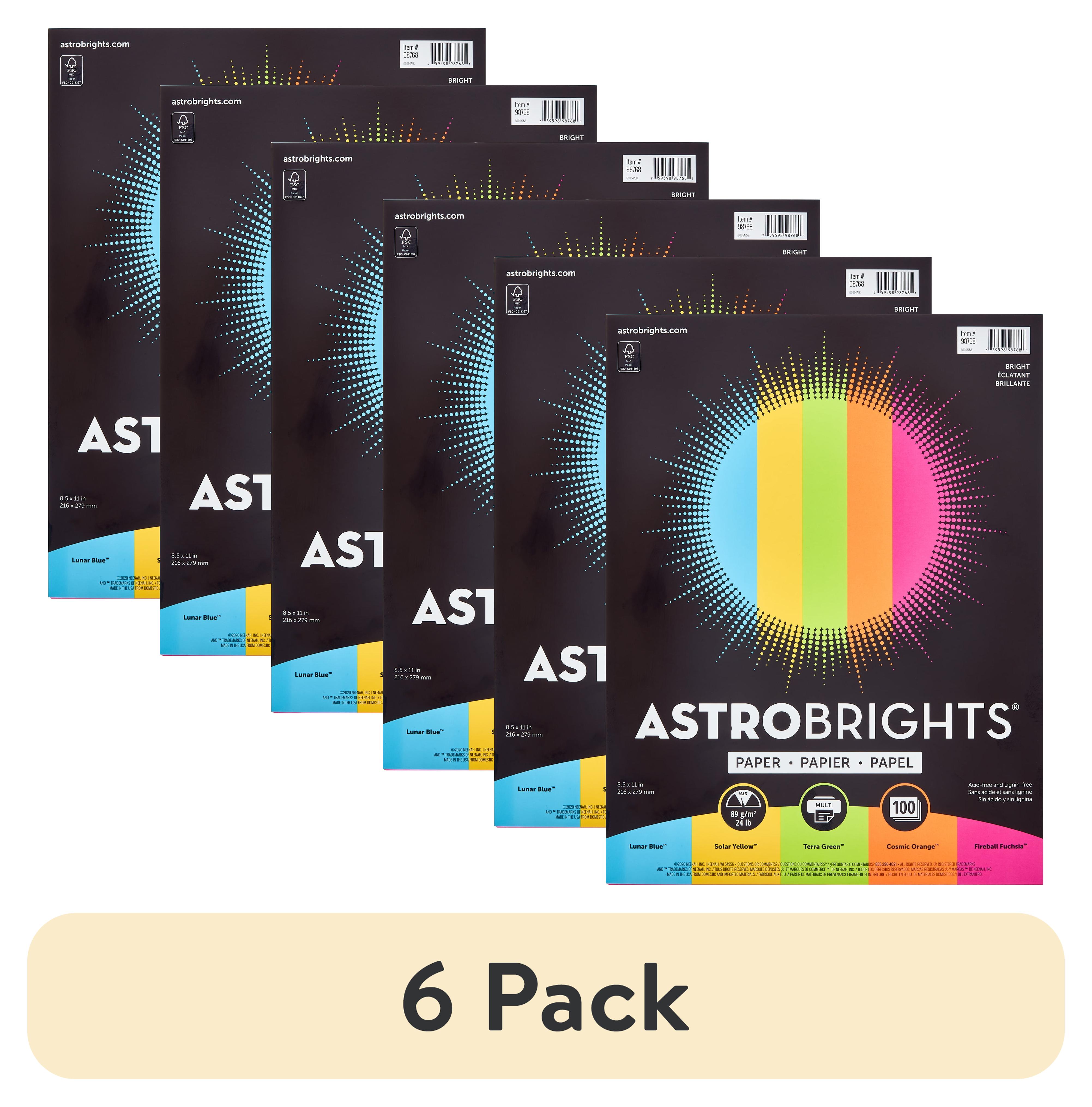 (6 pack) Astrobrights Bright Color Paper, 8.5 x 11", 24 lb/89 Gsm, 5 ...