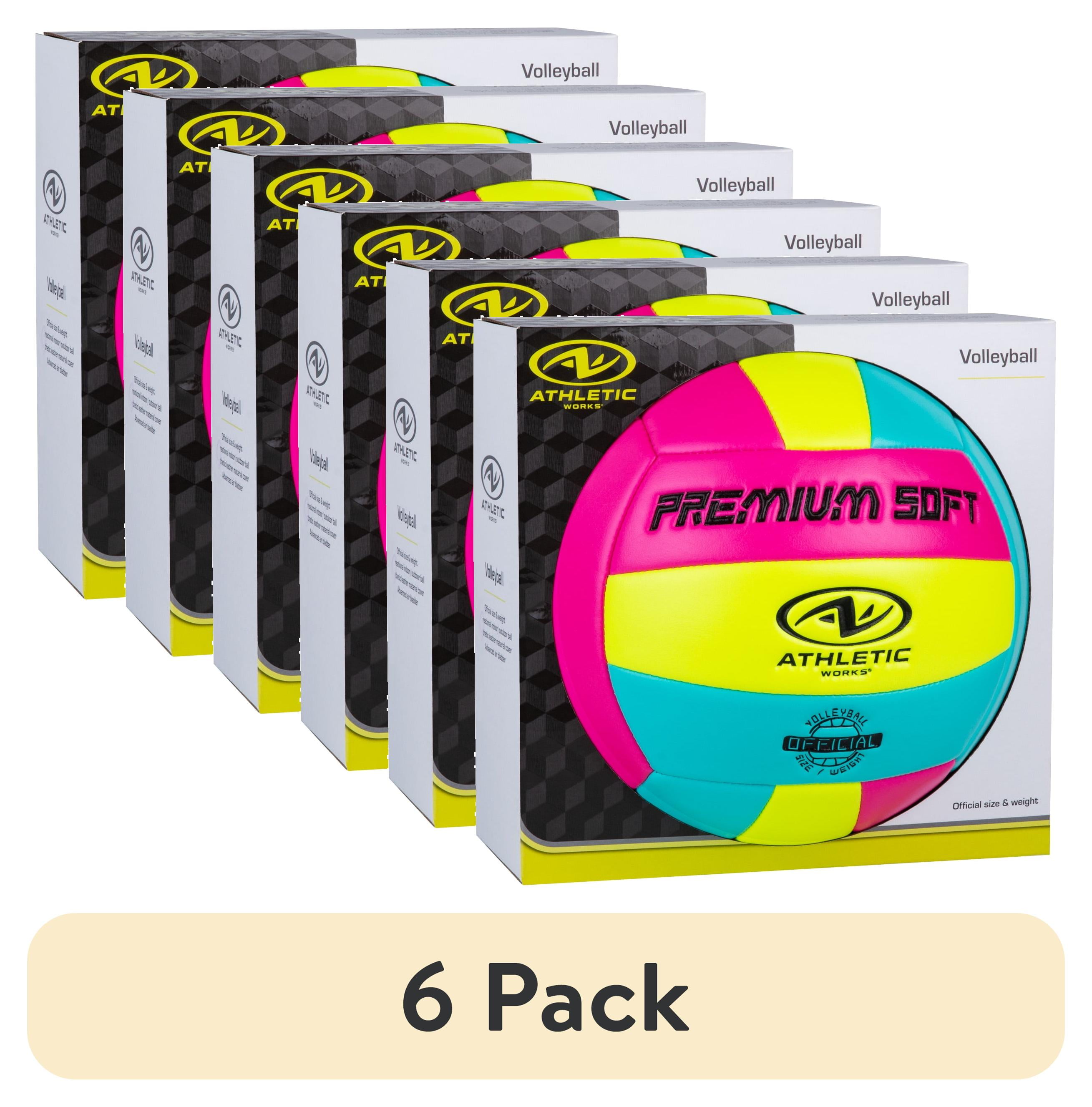 (6 pack) Athletic Works Multicolor Size 5 Neon Volleyball for Practice ...