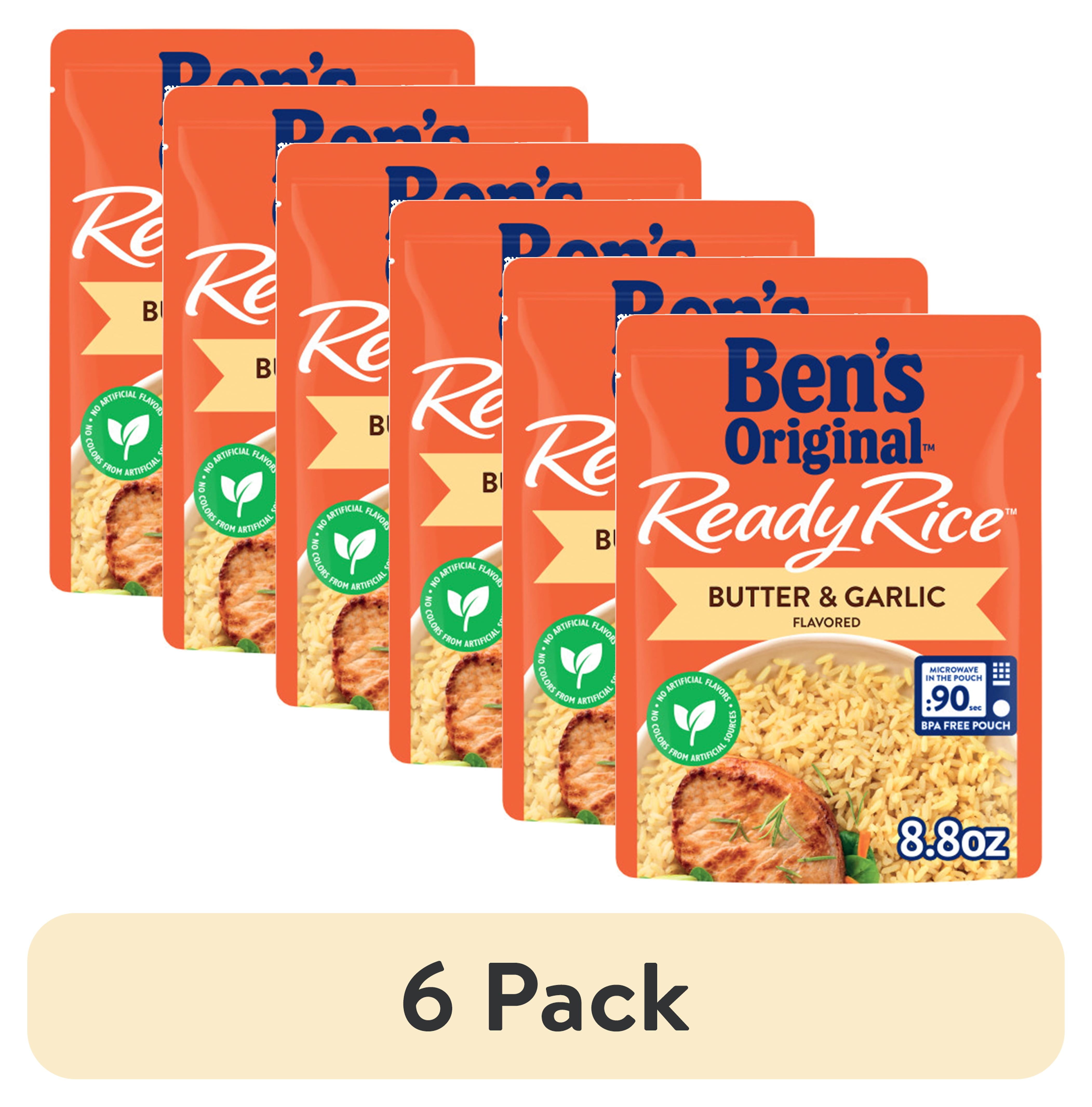 (6 pack) Ben's Original Butter and Garlic Flavored Ready Rice, Easy ...