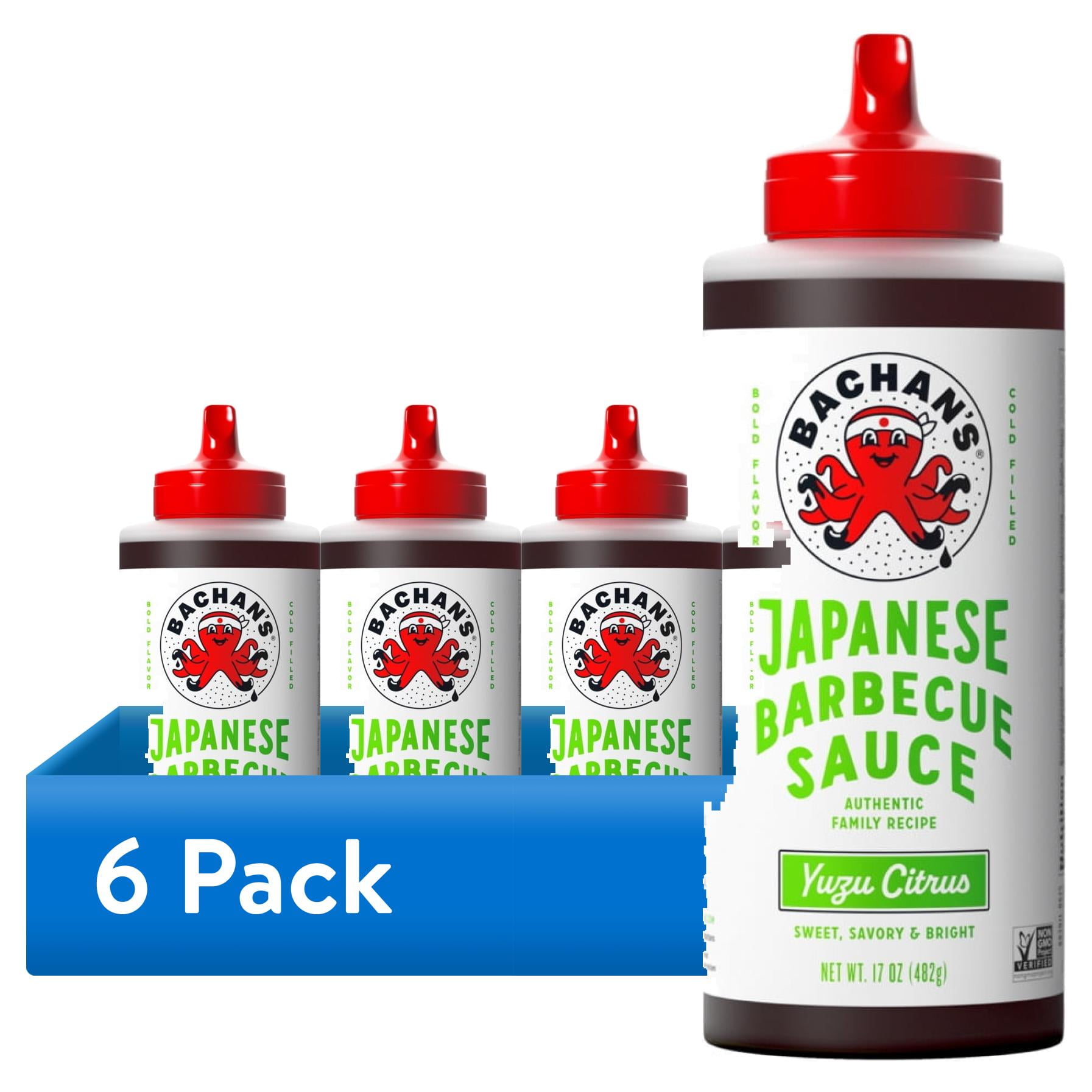 (6 pack) Bachan's Yuzu Citrus Japanese BBQ Sauce, 17oz Bottle - Bold ...