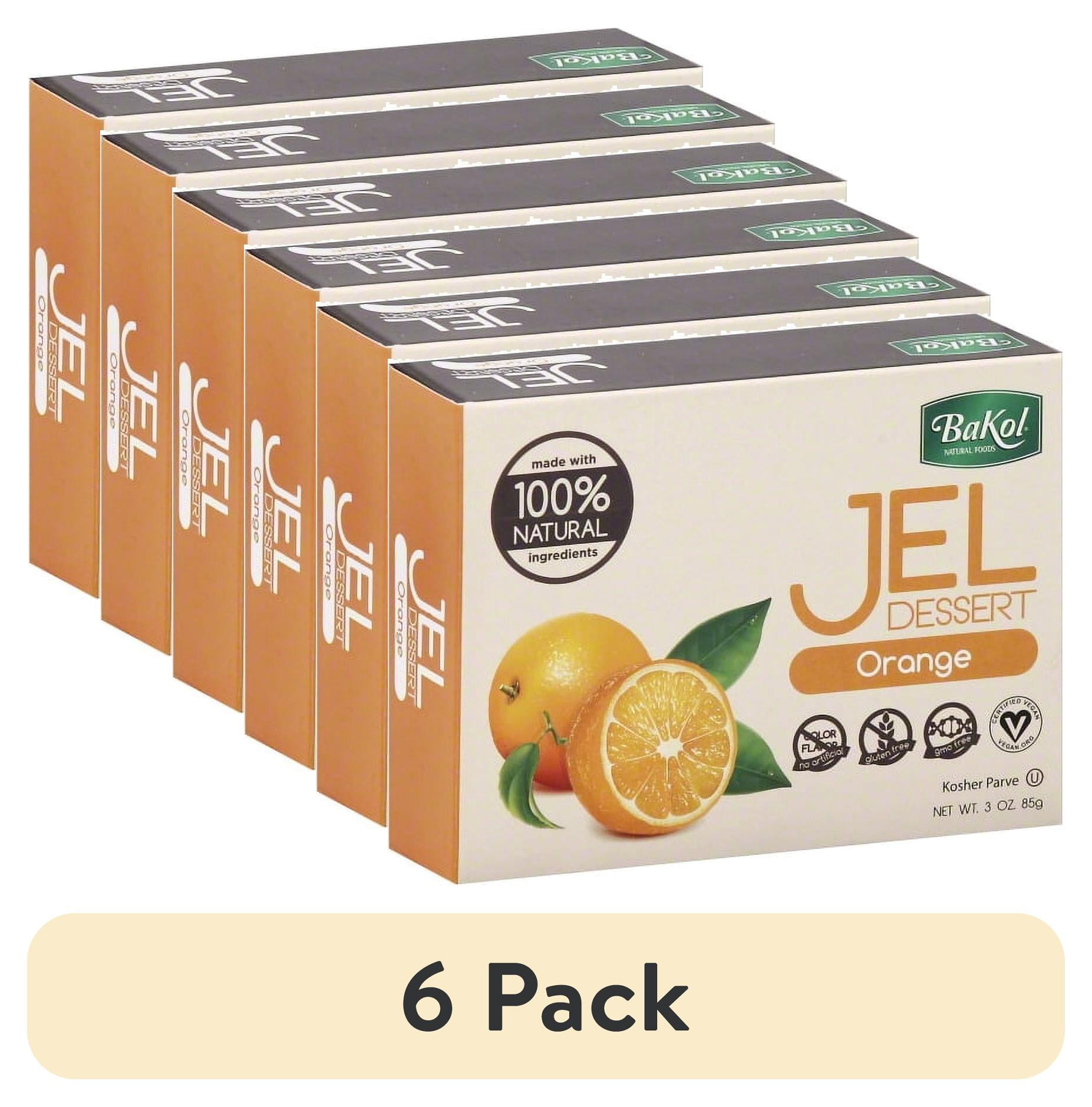 (6 pack) Bakol Jel Dessert, Orange 3 oz - Walmart.com