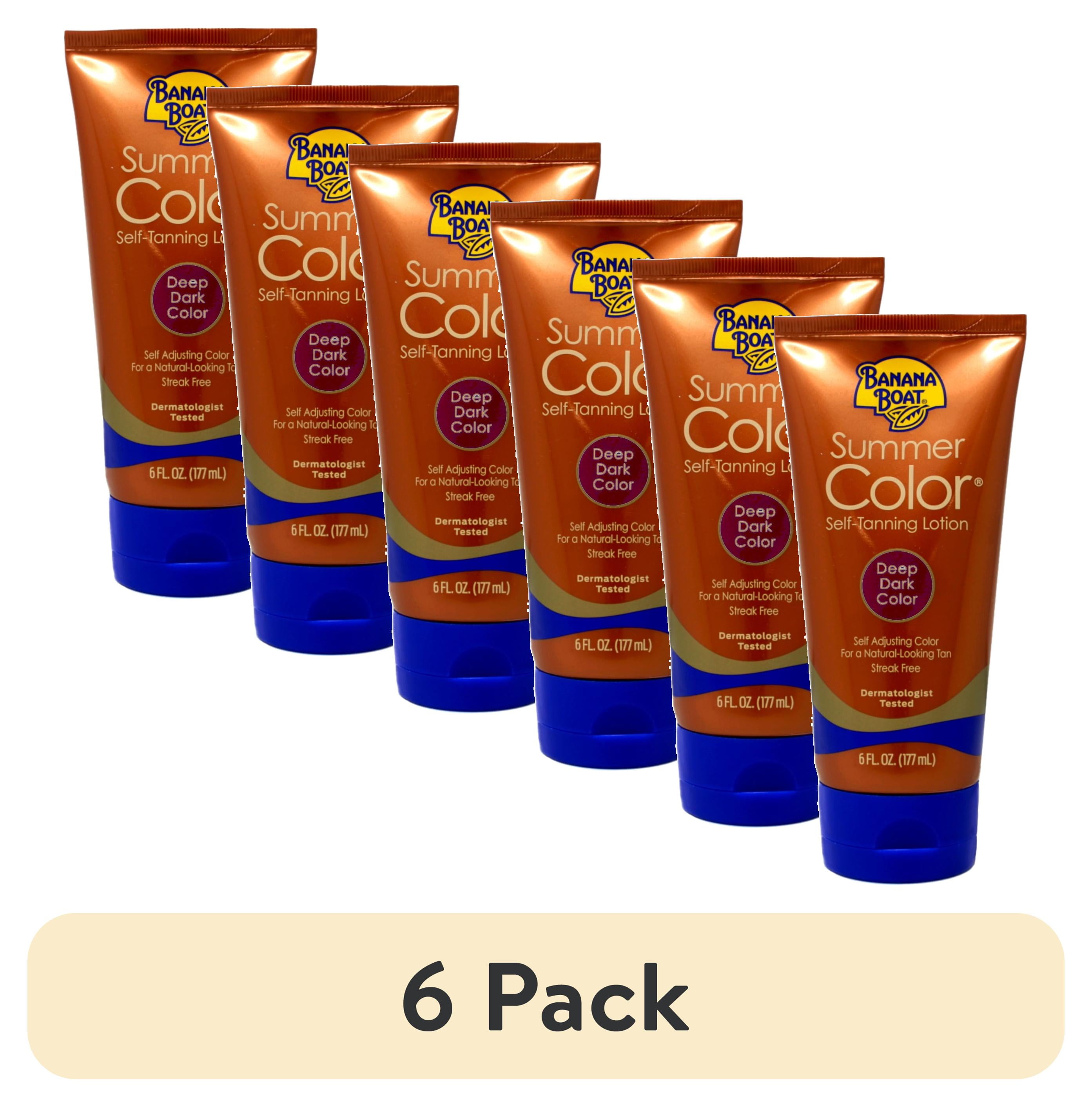 (6 pack) Banana Boat Summer Color Self-Tanning Lotion, Deep Dark Color ...