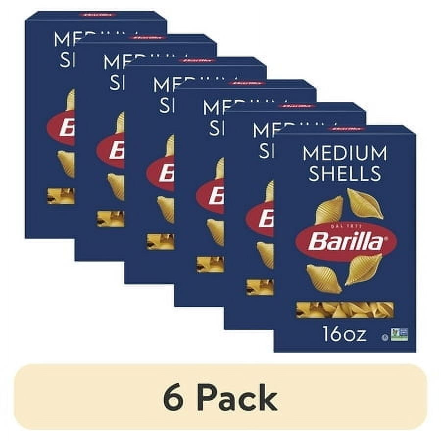 (6 pack) Barilla Classic Non-GMO, Kosher Certified Medium Shells Pasta ...