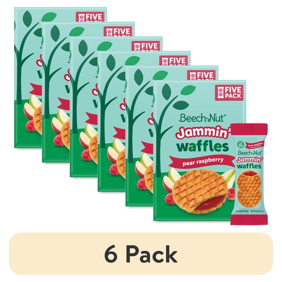 (6 pack) Beech-Nut Jammin' Waffles with Fruit Filling Toddler Snack ...