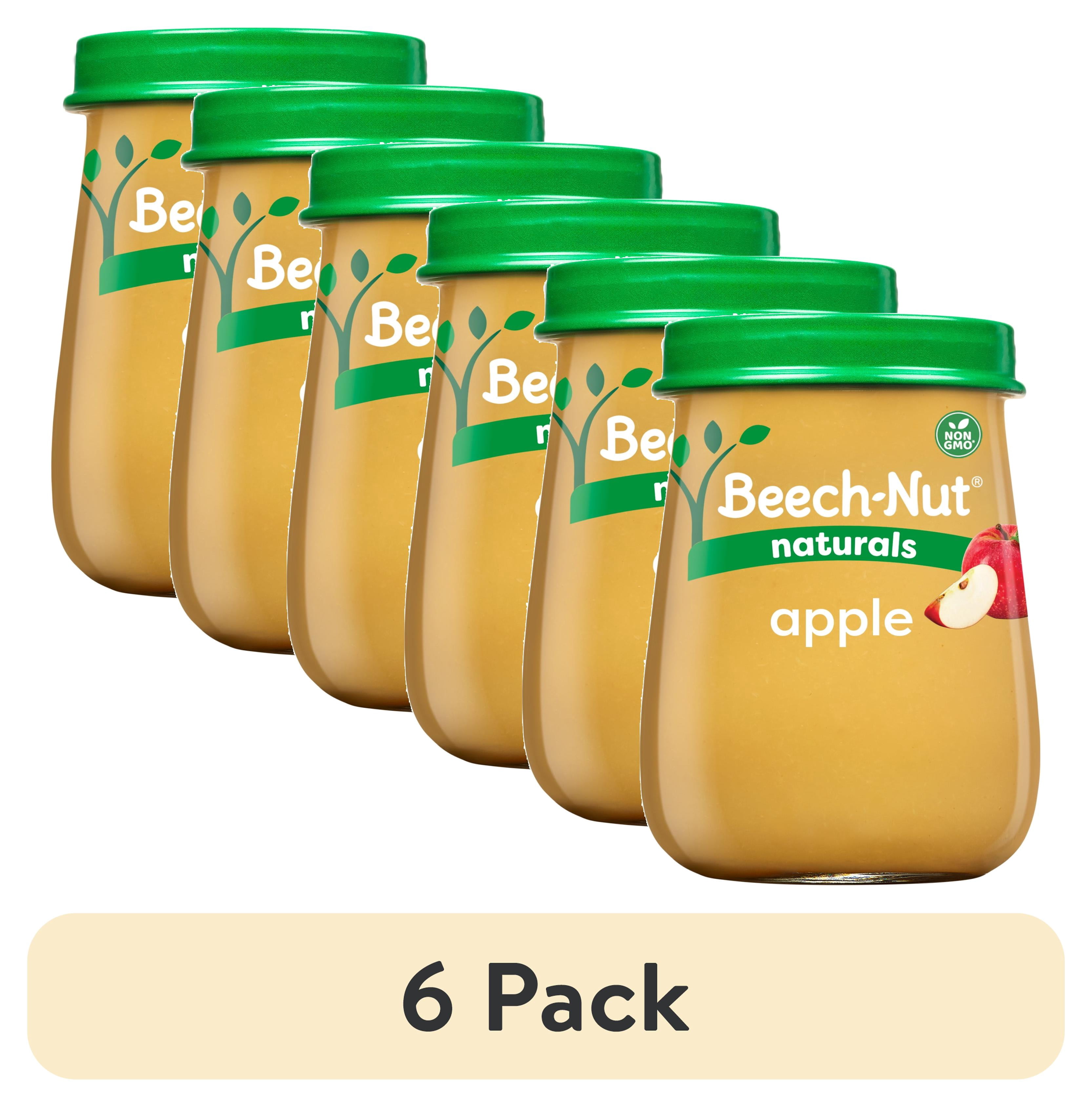 (6 pack) Beech-Nut Naturals Stage 1 Baby Food, Apple, 4 oz Jar ...