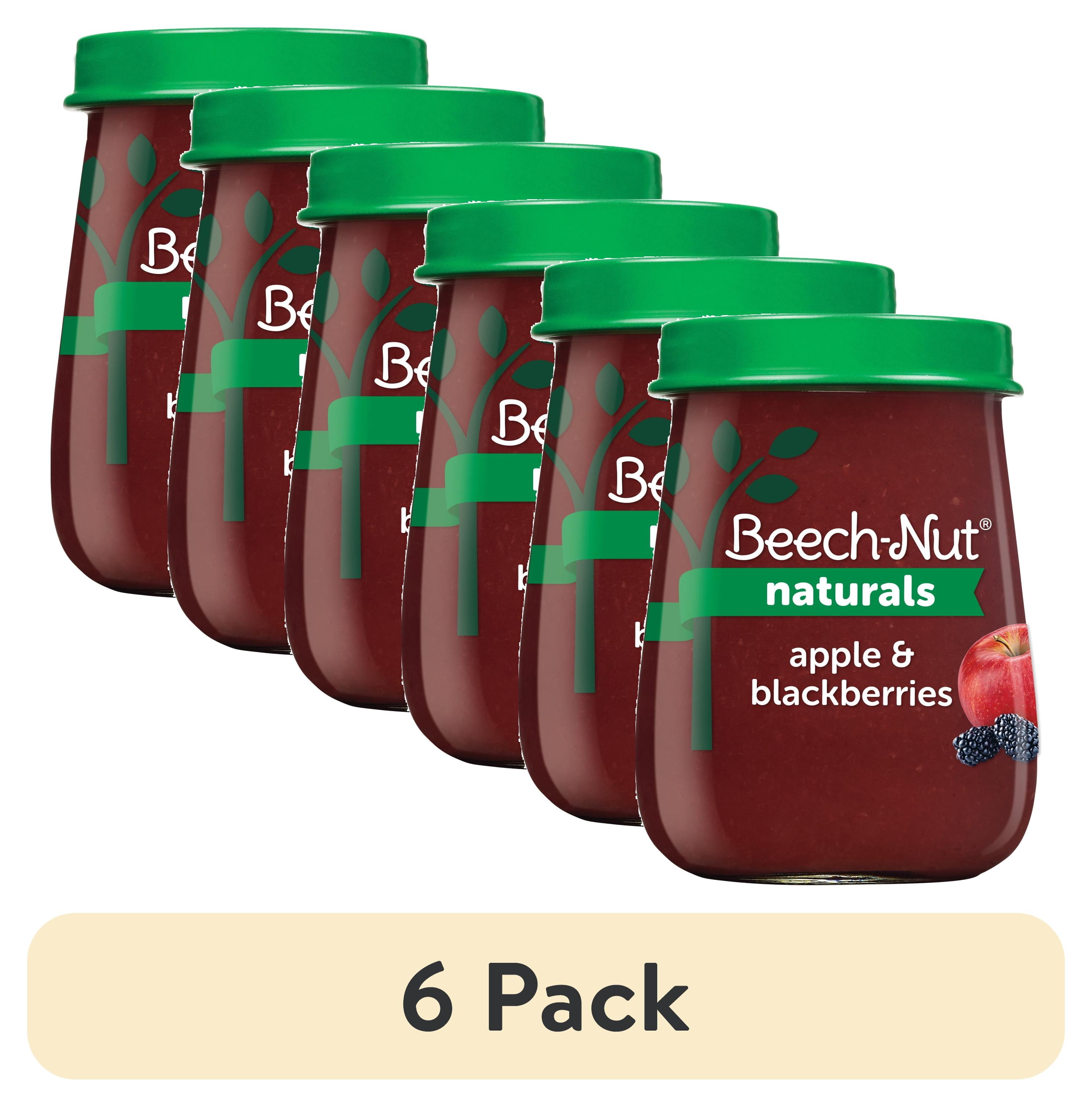 (6 pack) Beech-Nut Naturals Stage 2 Baby Food, Apple & Blackberries, 4 ...