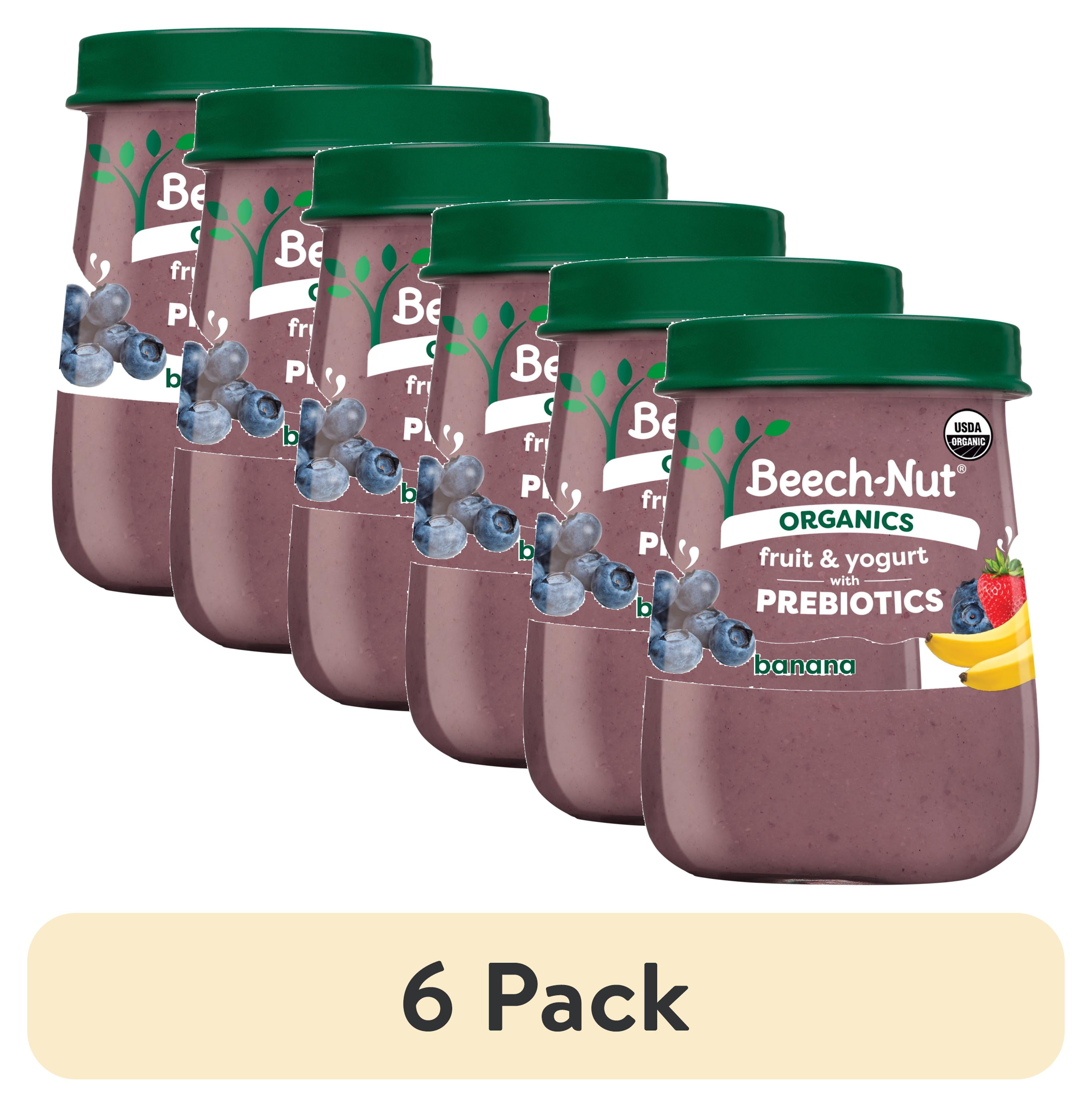 (6 pack) Beech-Nut Organics Fruit & Yogurt Baby Food + Prebiotics ...