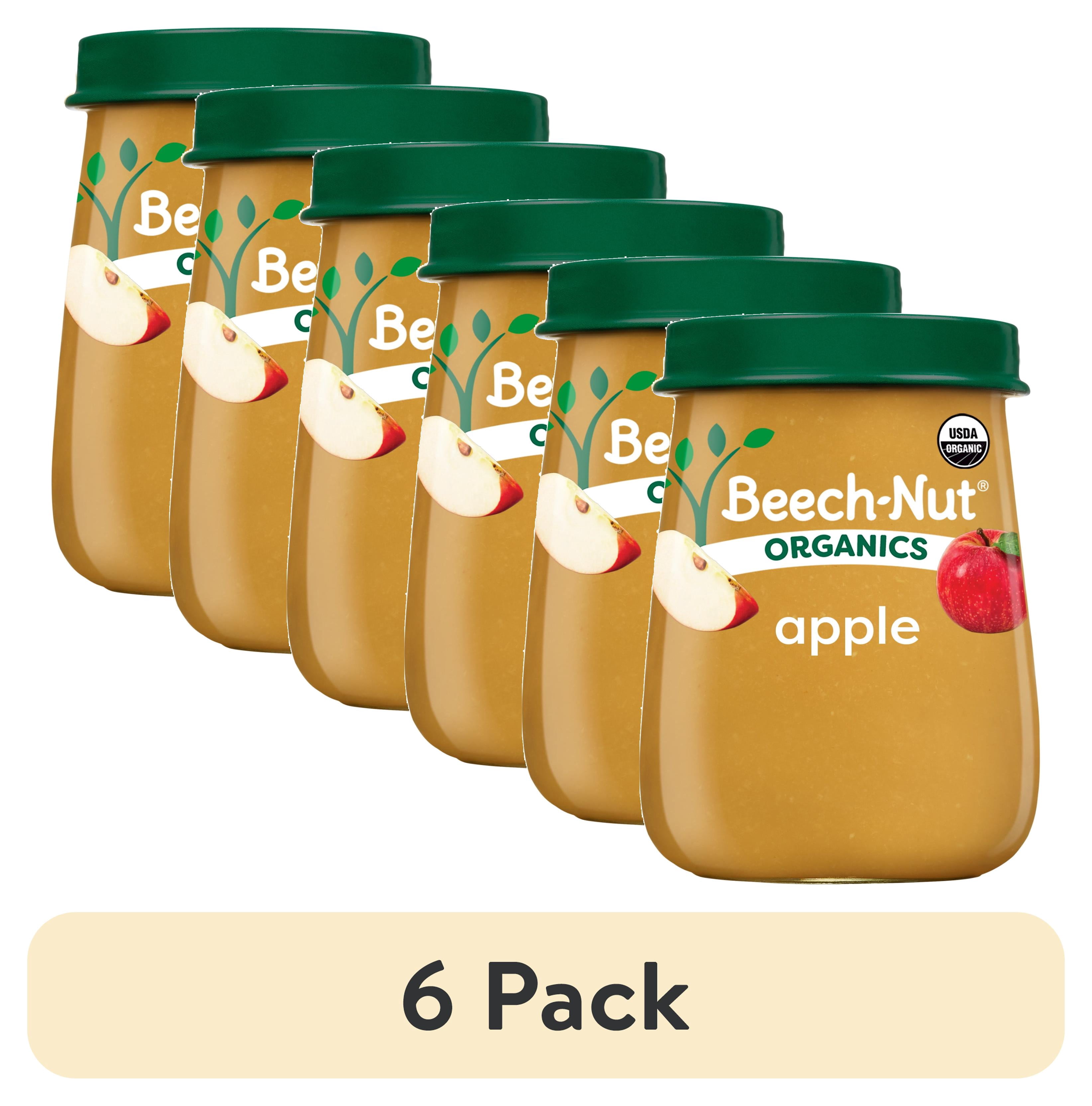 (6 pack) Beech-Nut Organics Stage 1 Organic Baby Food, Apple, 4 oz Jar ...