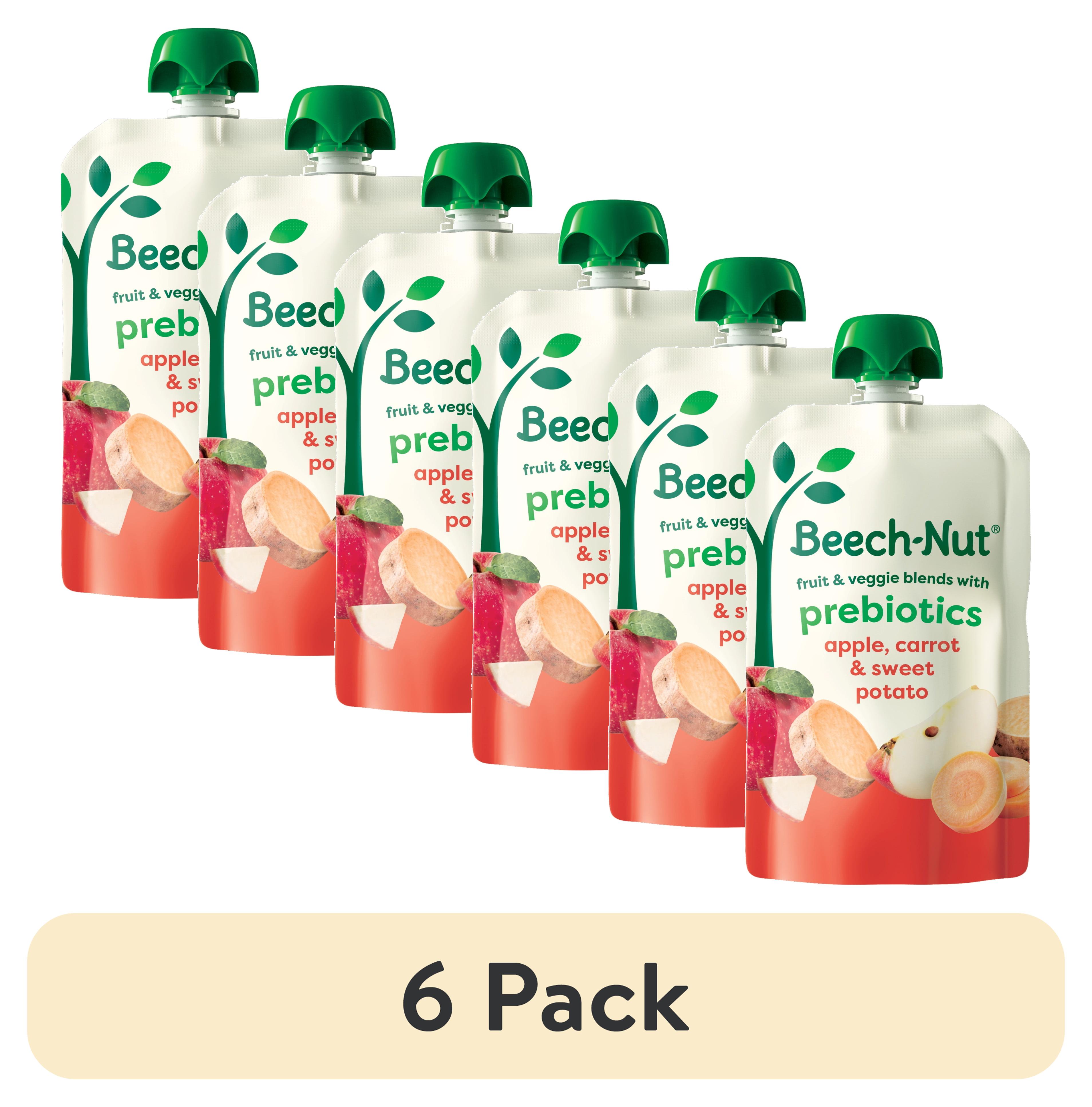 (6 pack) Beech-Nut Prebiotic Fiber Stage 4 Toddler Food, Carrot Apple ...