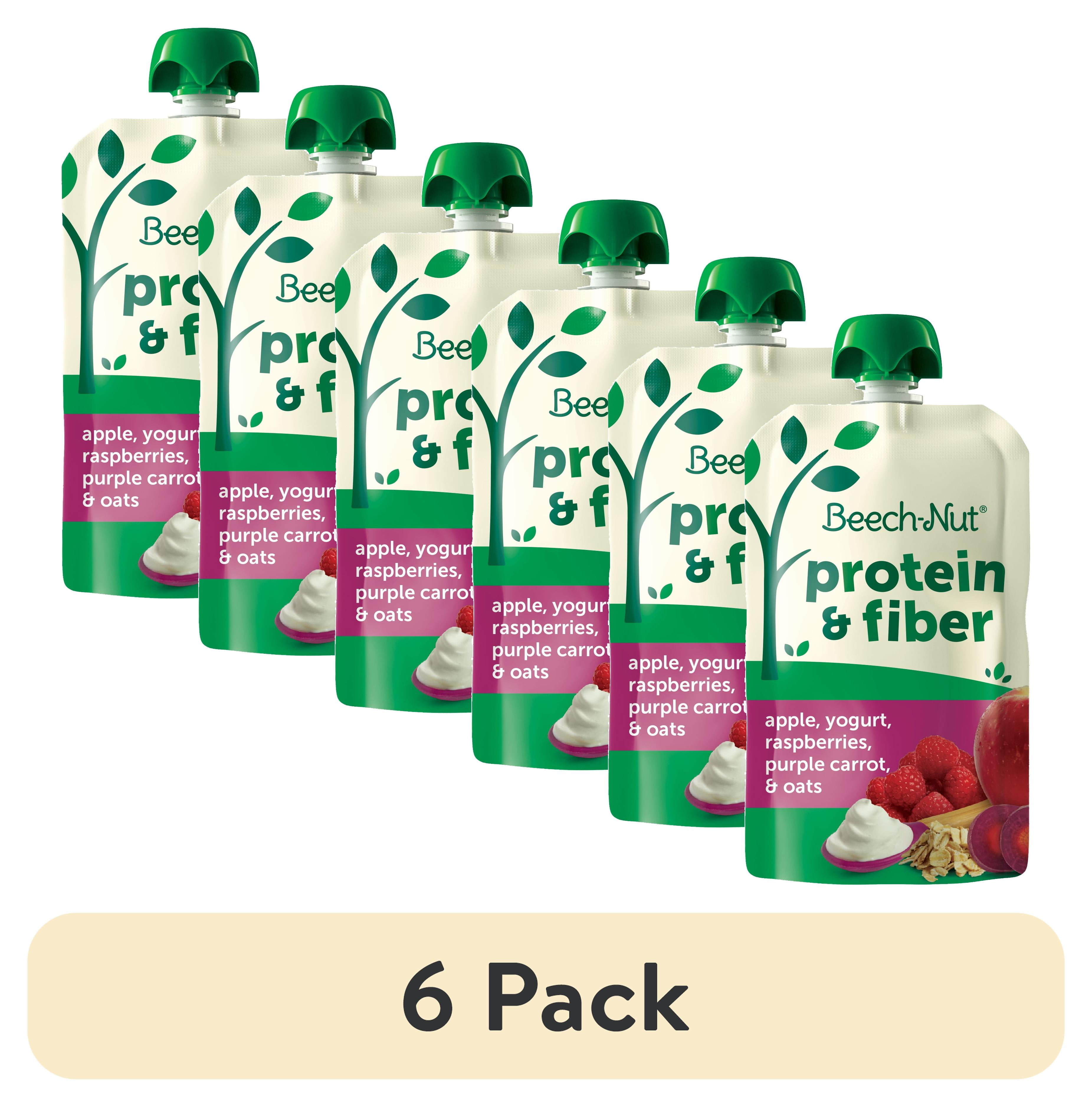 (6 pack) Beech-Nut Protein & Fiber Stage 4 Toddler Food, Apple Yogurt ...
