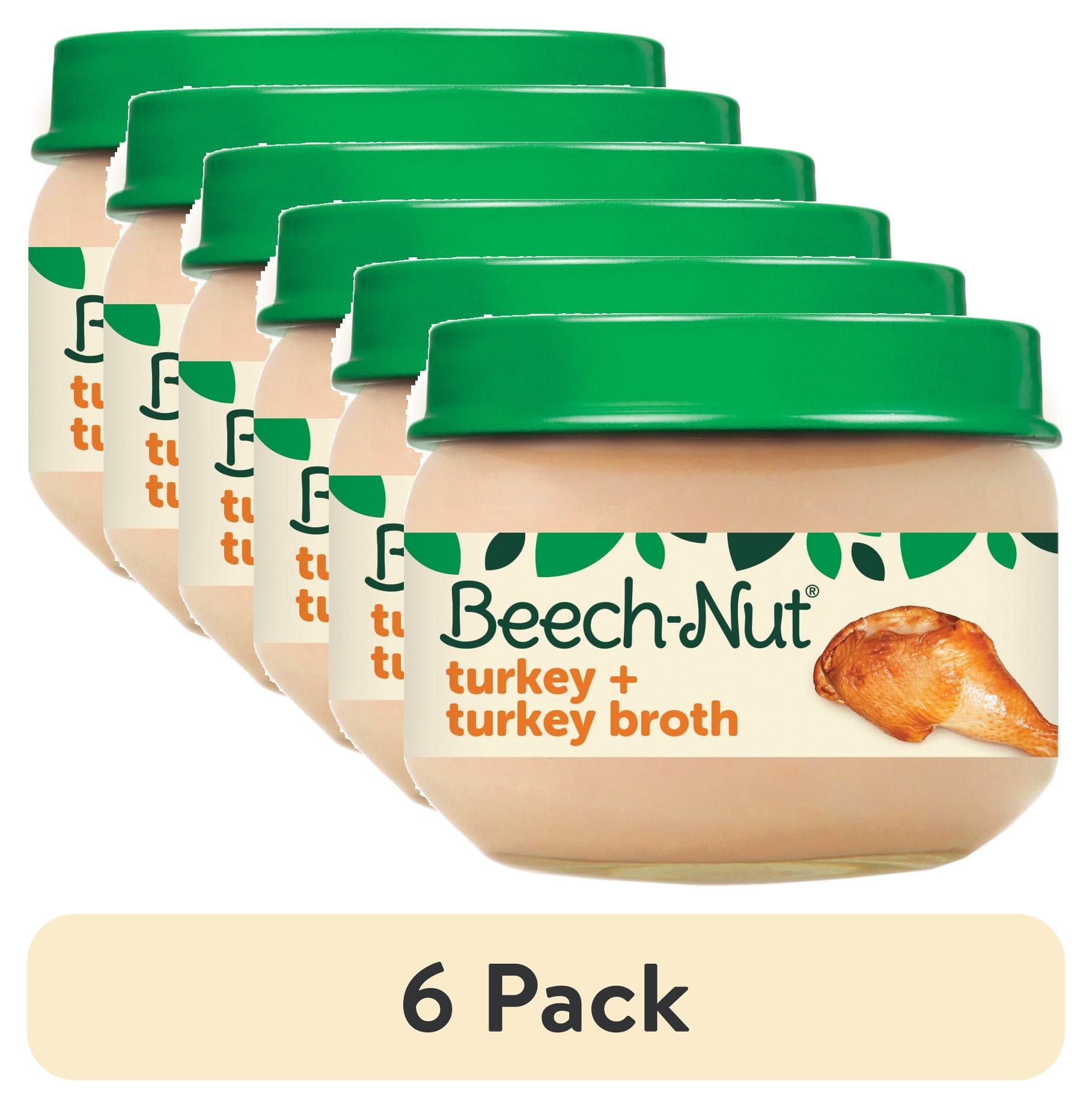 (6 pack) Beech-Nut Stage 1 Baby Food, Turkey & Turkey Broth, 2.5 oz Jar ...