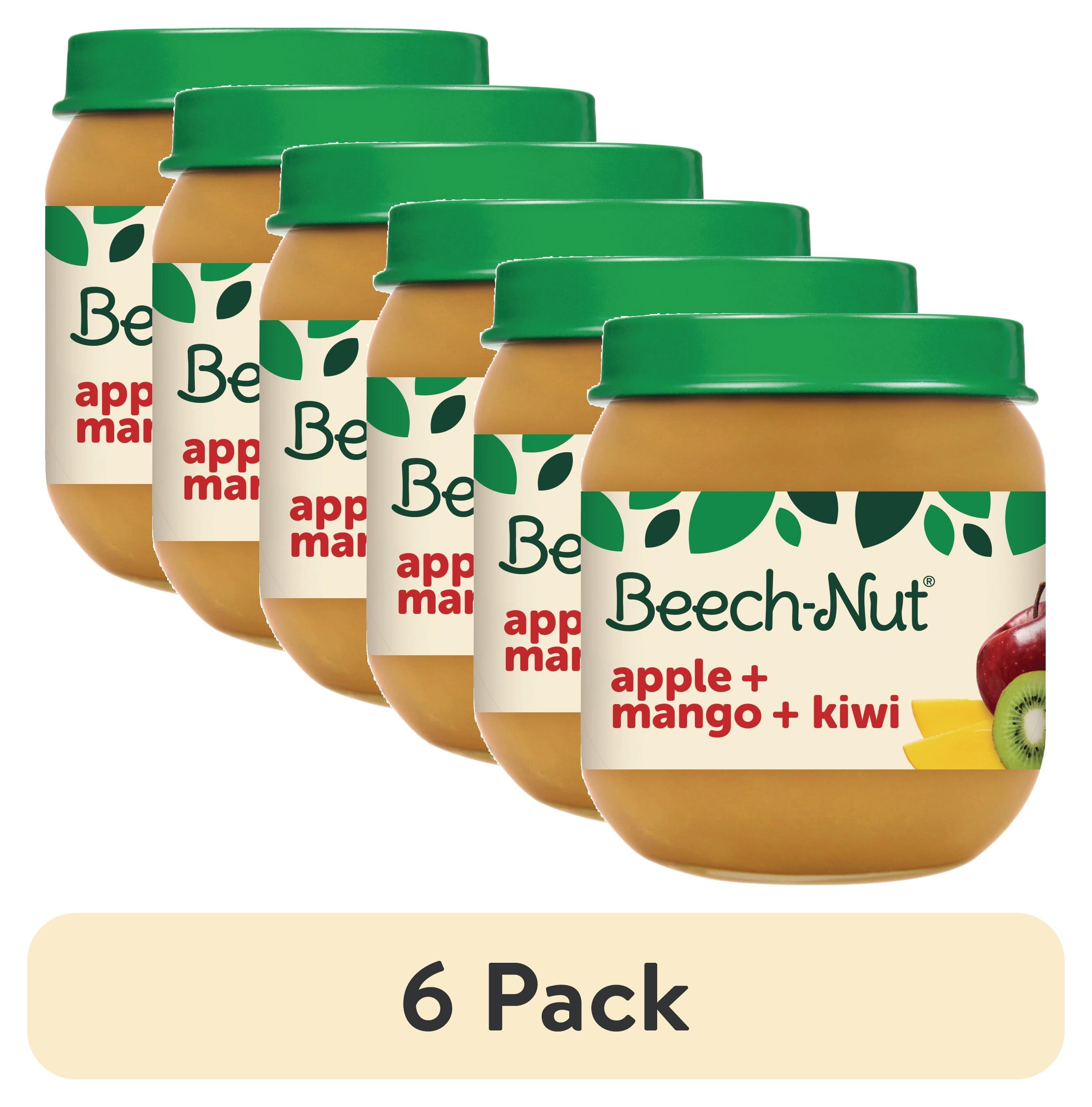 (6 pack) Beech-Nut Stage 2 Baby Food, Apple Mango & Kiwi, 4 oz Jar ...