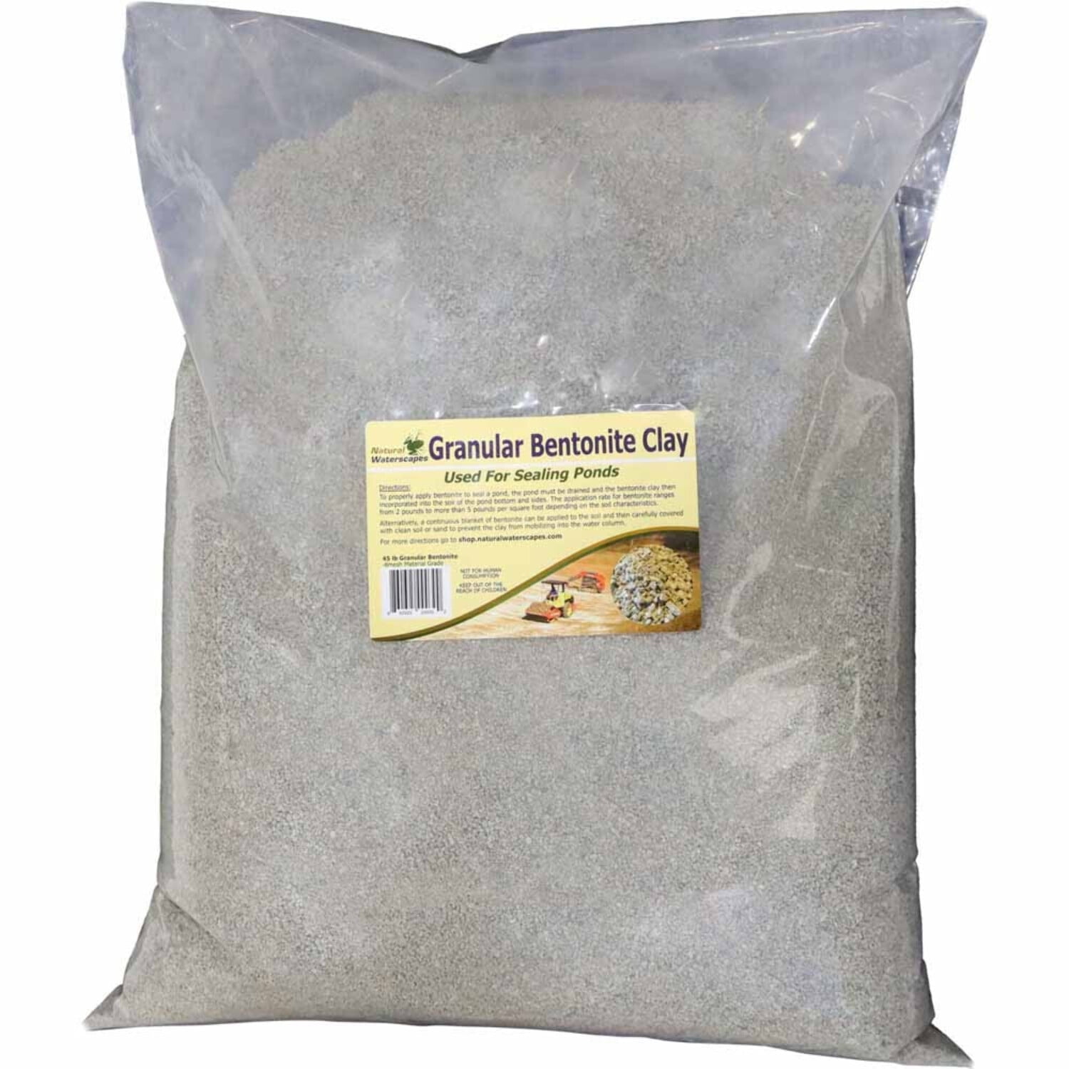 Natural Waterscapes, Granular Bentonite Clay Pond Sealer, 45 lb ...