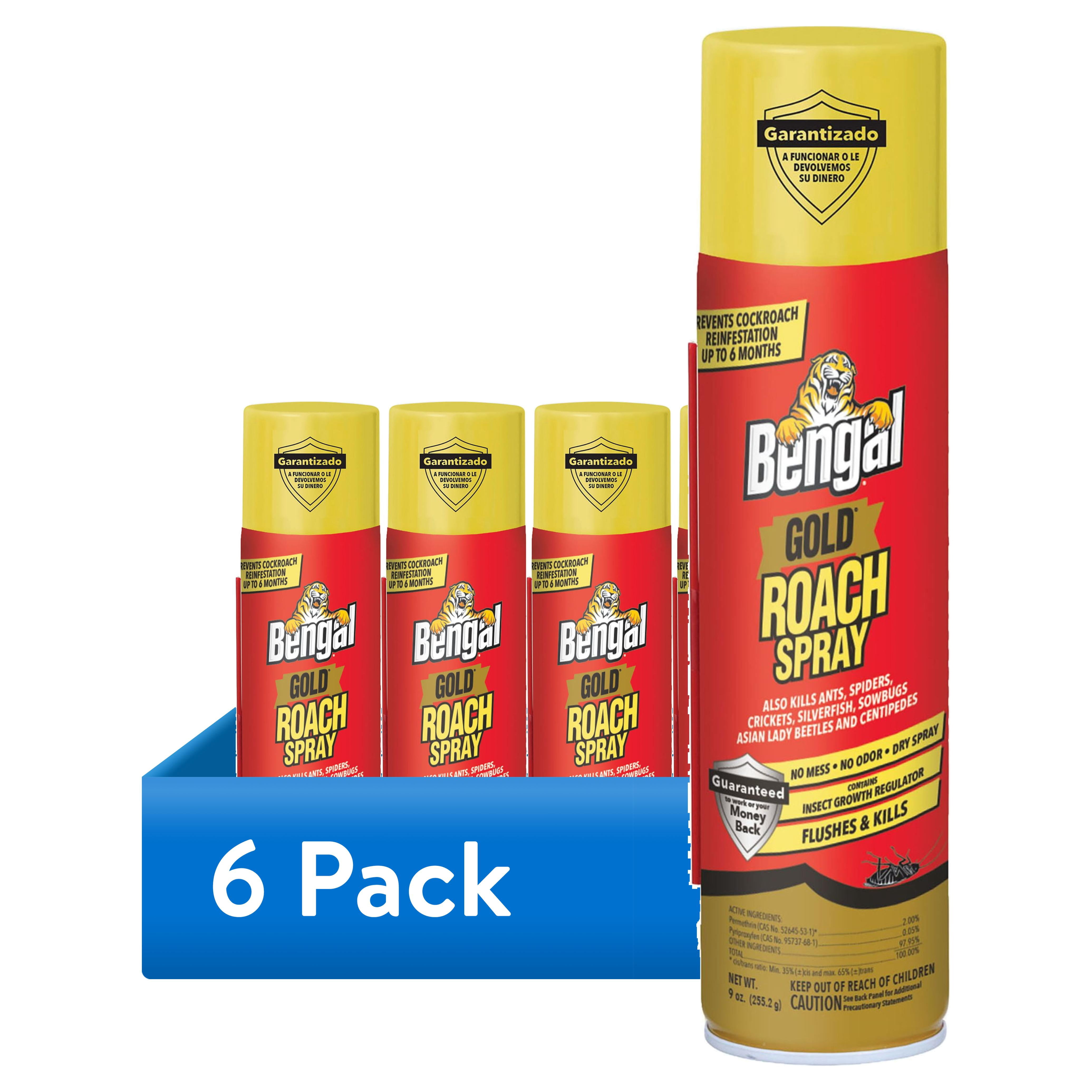 (6 pack) Bengal Gold Roach Spray 9 oz Aerosol Can - Walmart.com