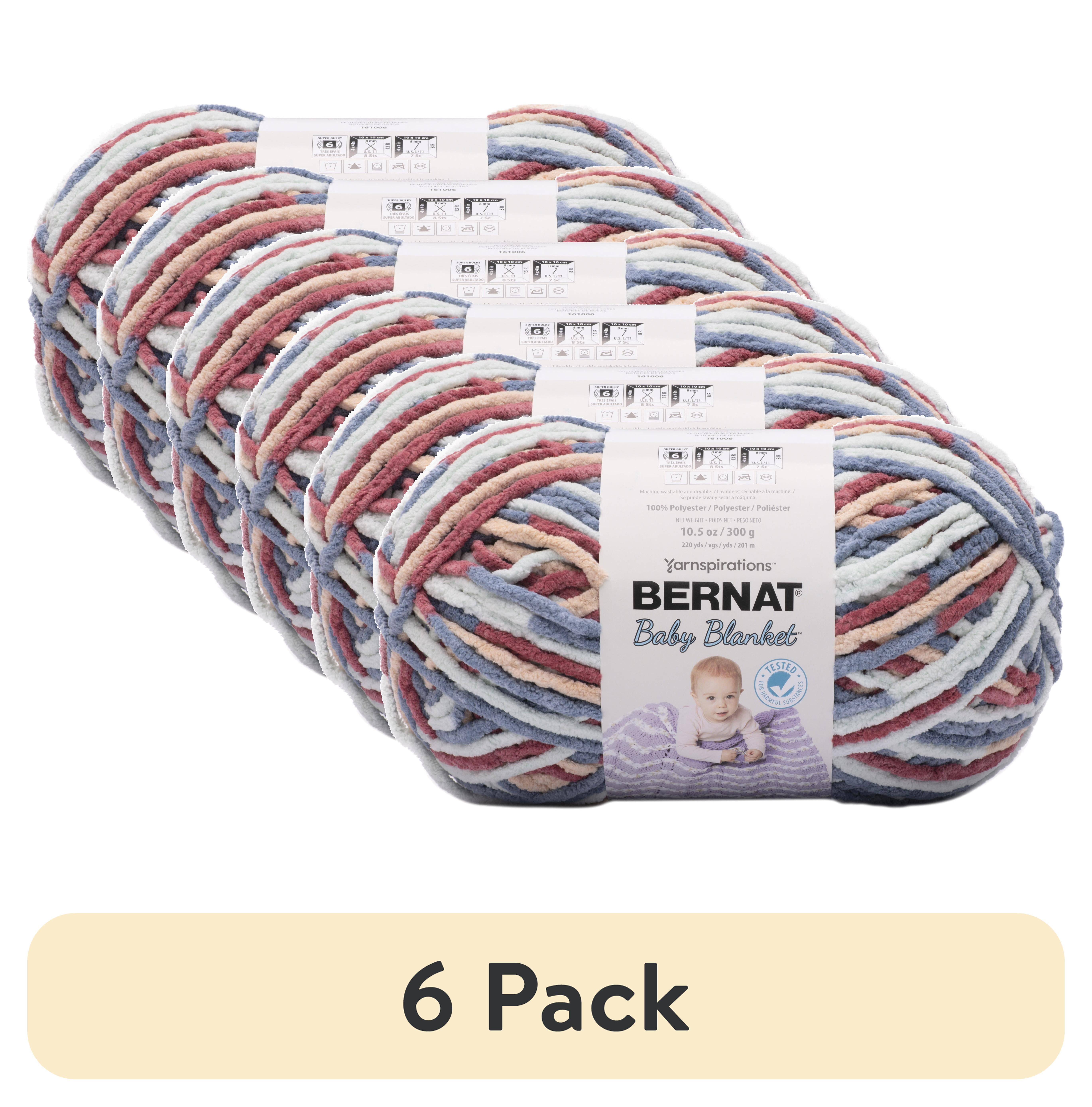 (6 pack) Bernat Baby Blanket Big Ball Yarn-Button Roses - Walmart.com