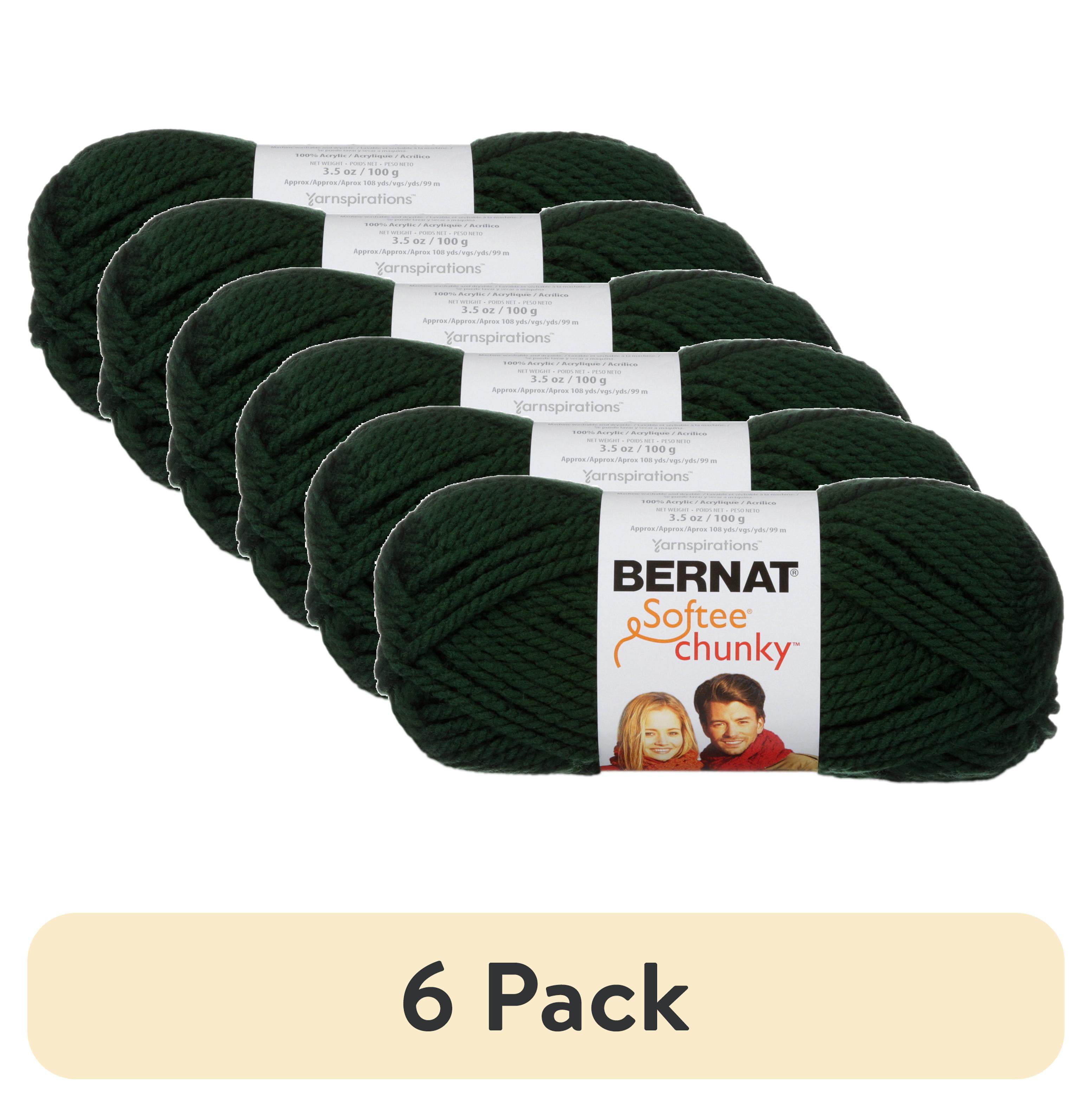 (6 pack) Bernat Softee Chunky Yarn (100G/3.5Oz), Dark Green - Walmart.com