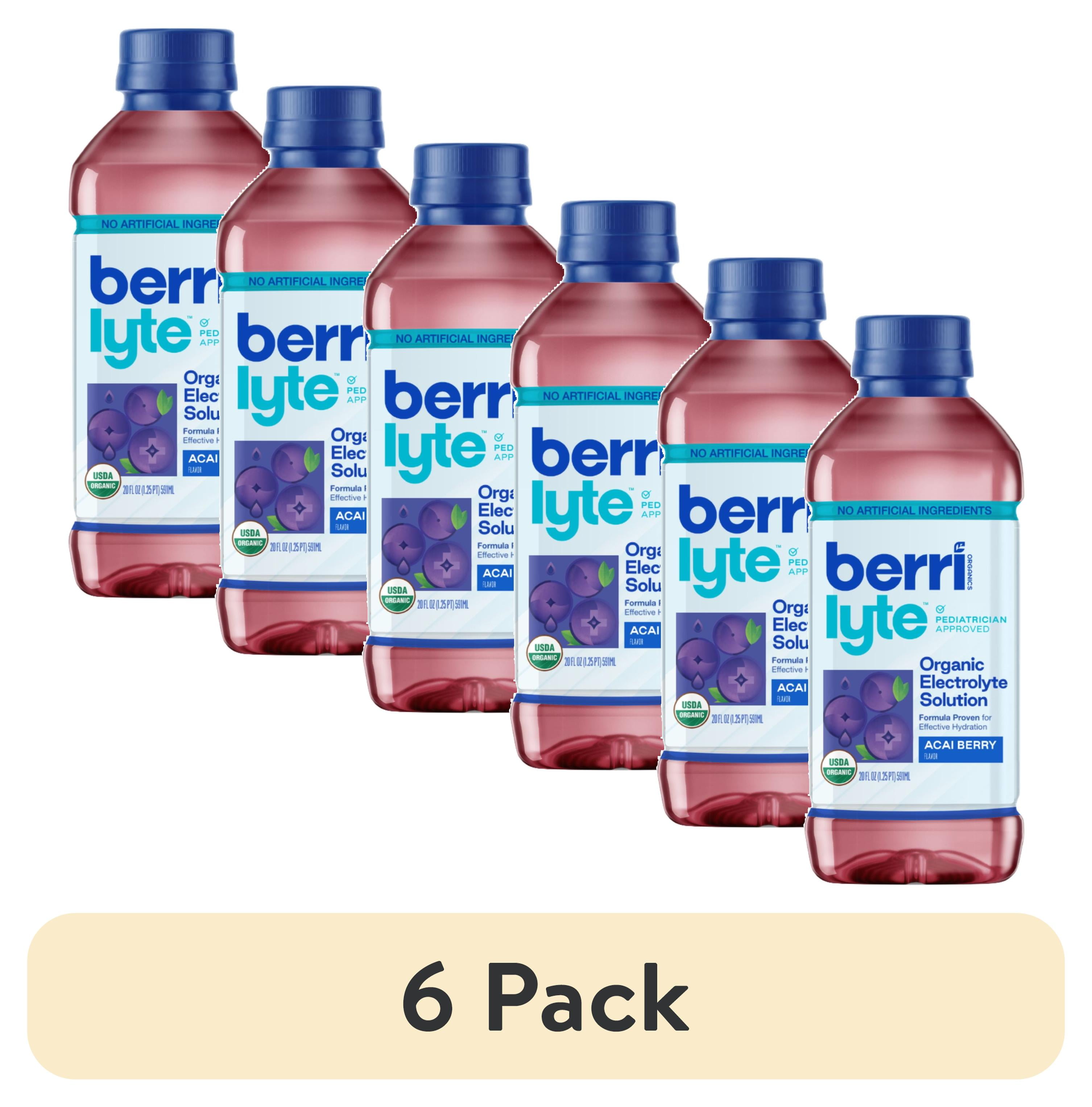 (6 pack) Berri Lyte Organic Electrolyte Hydration Solution Drink, Acai ...