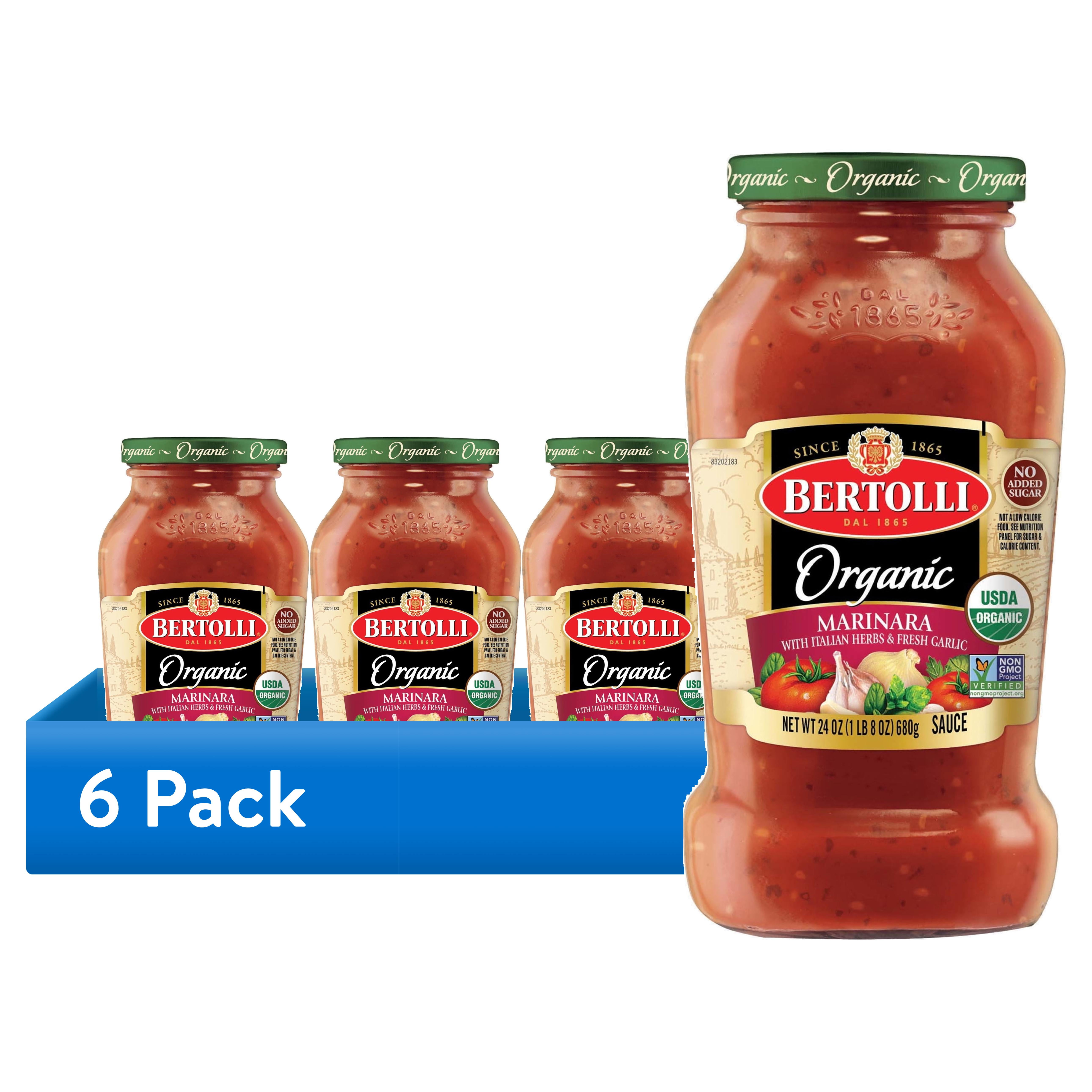 (6 pack) Bertolli Organic Marinara Sauce, Spaghetti Tomato Pasta Sauce ...