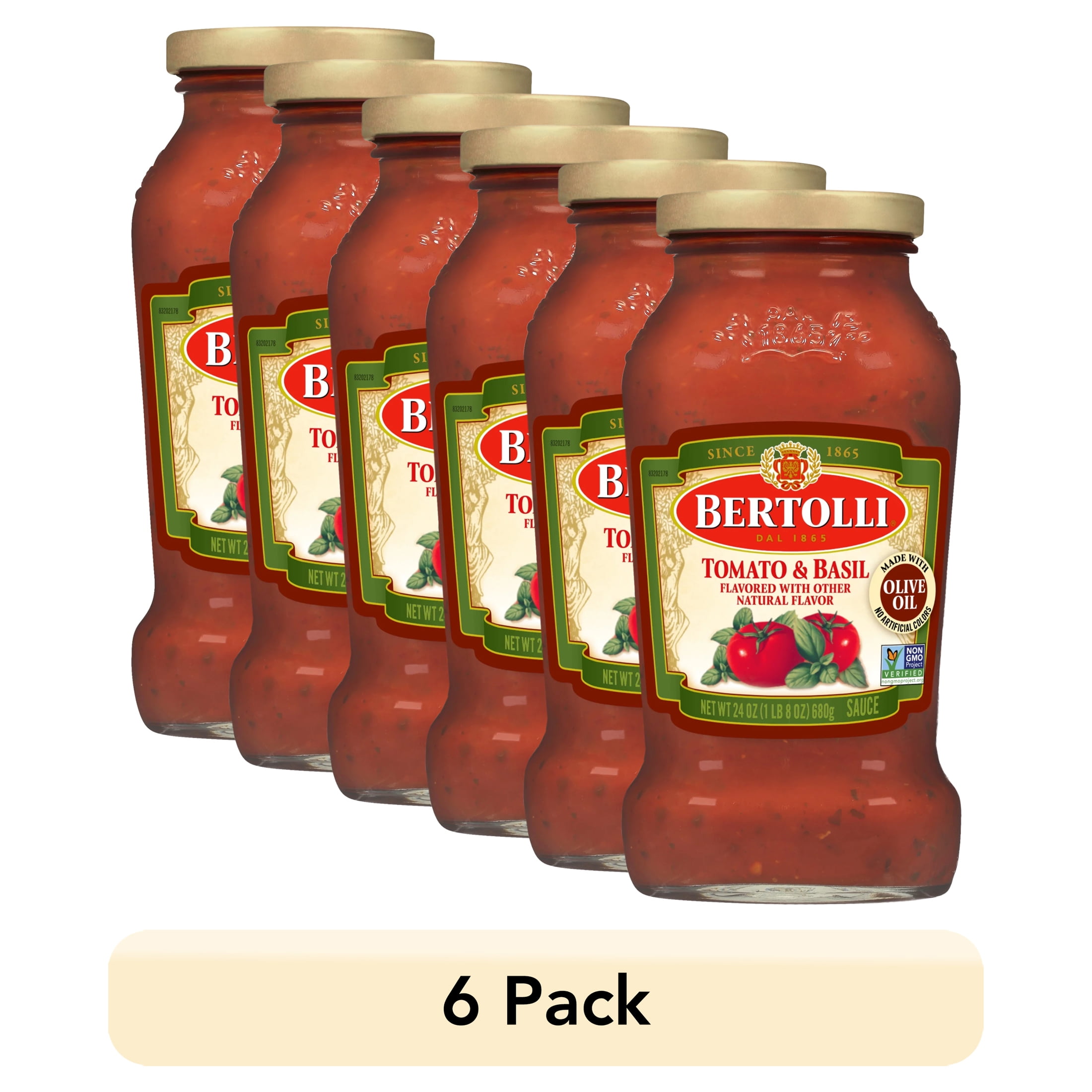 (6 pack) Bertolli Pasta Sauce with Tomato and Basil, Spaghetti Tomato ...