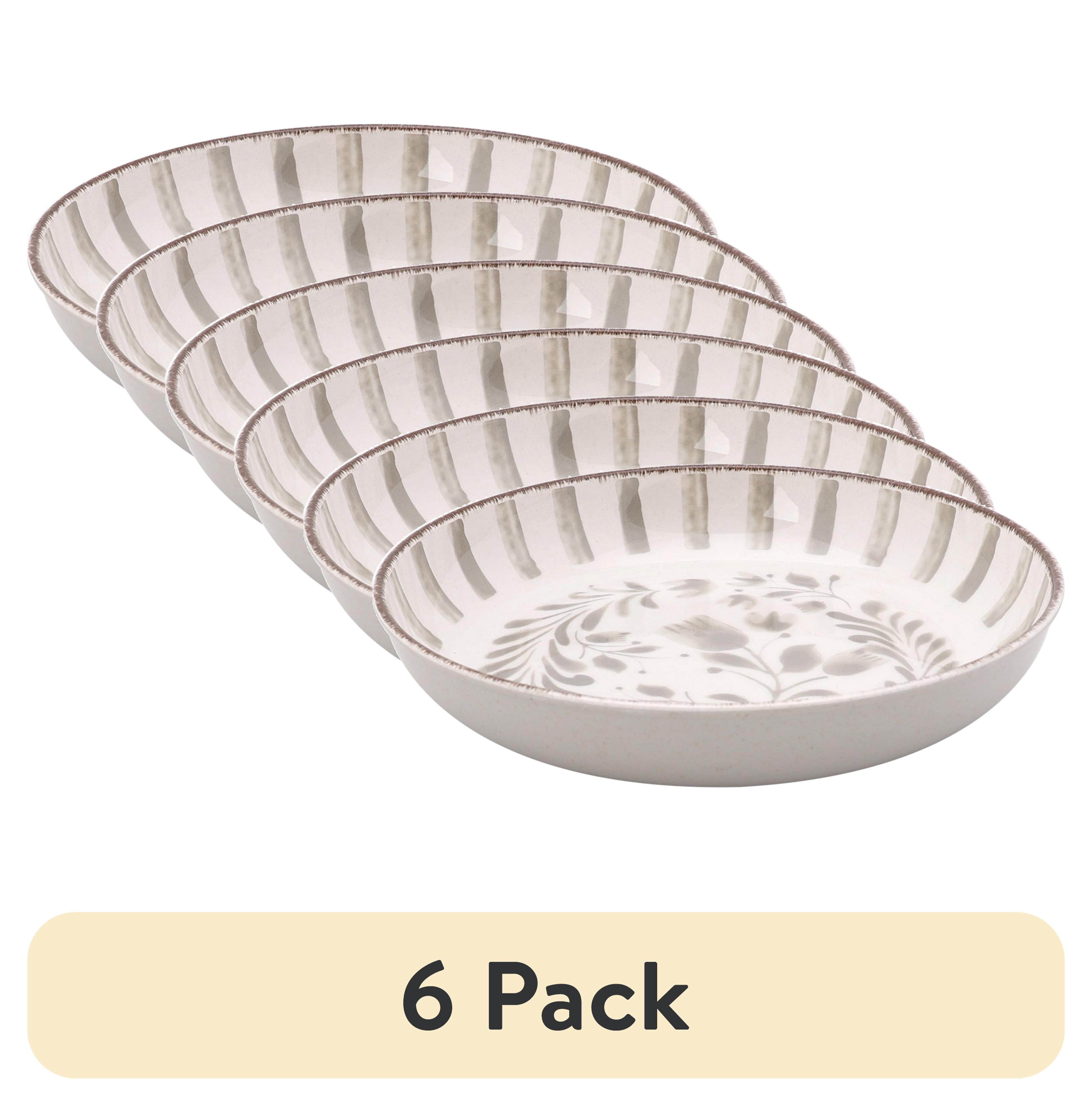 (6 pack) Better Homes & Gardens Bamboo Melamine Dinner Bowl, Grey ...