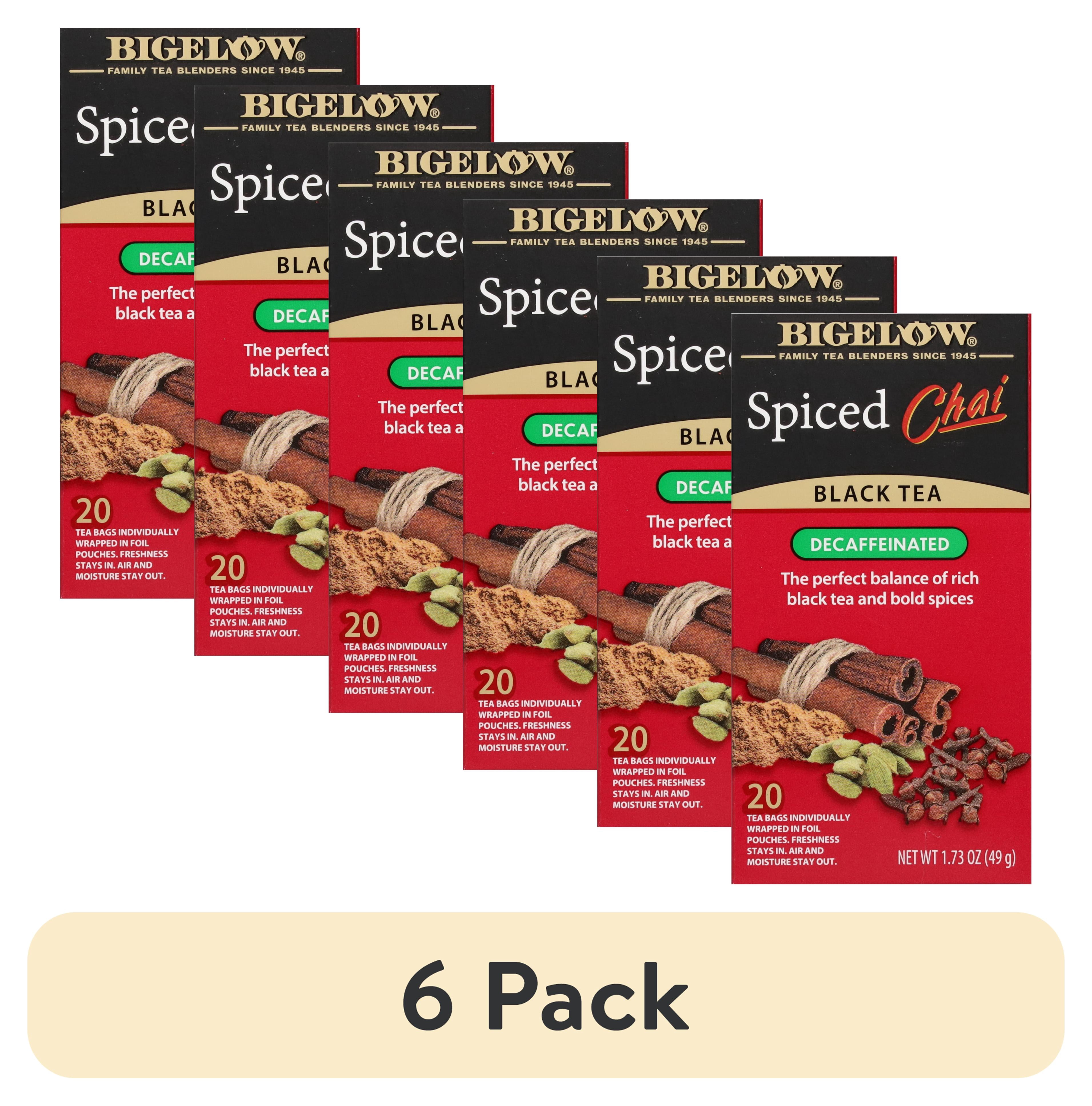 (6 pack) Bigelow Decaffeinated Black Tea, Spiced Chai, Tea Bags, 20 ...