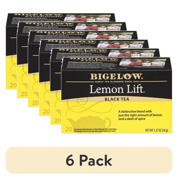 (6 pack) Bigelow Lemon Lift Black Tea Bags 20 ct - Walmart.com