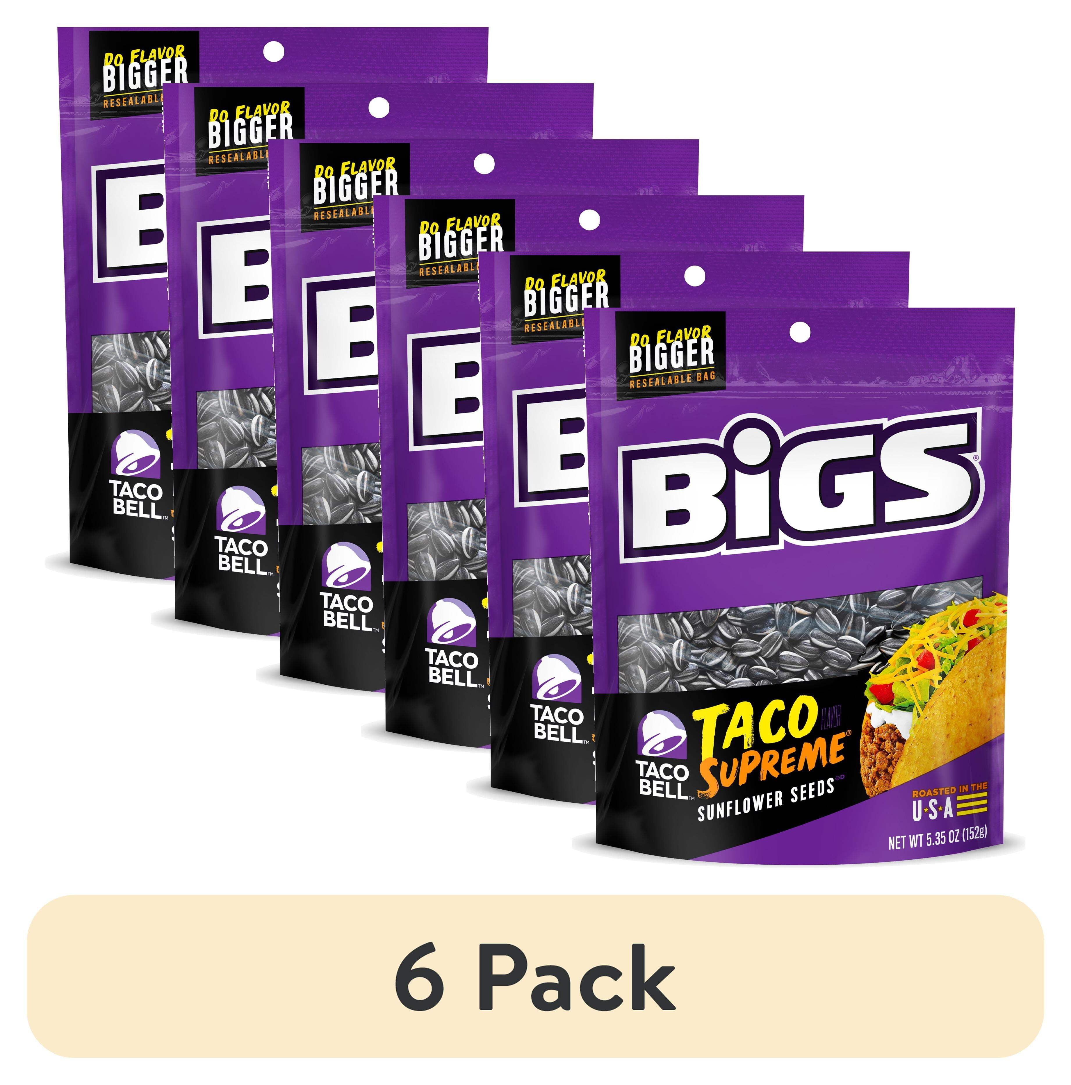 (6 pack) BIGS Sunflower Seeds, Taco Bell Taco Supreme Flavor, Baseball ...