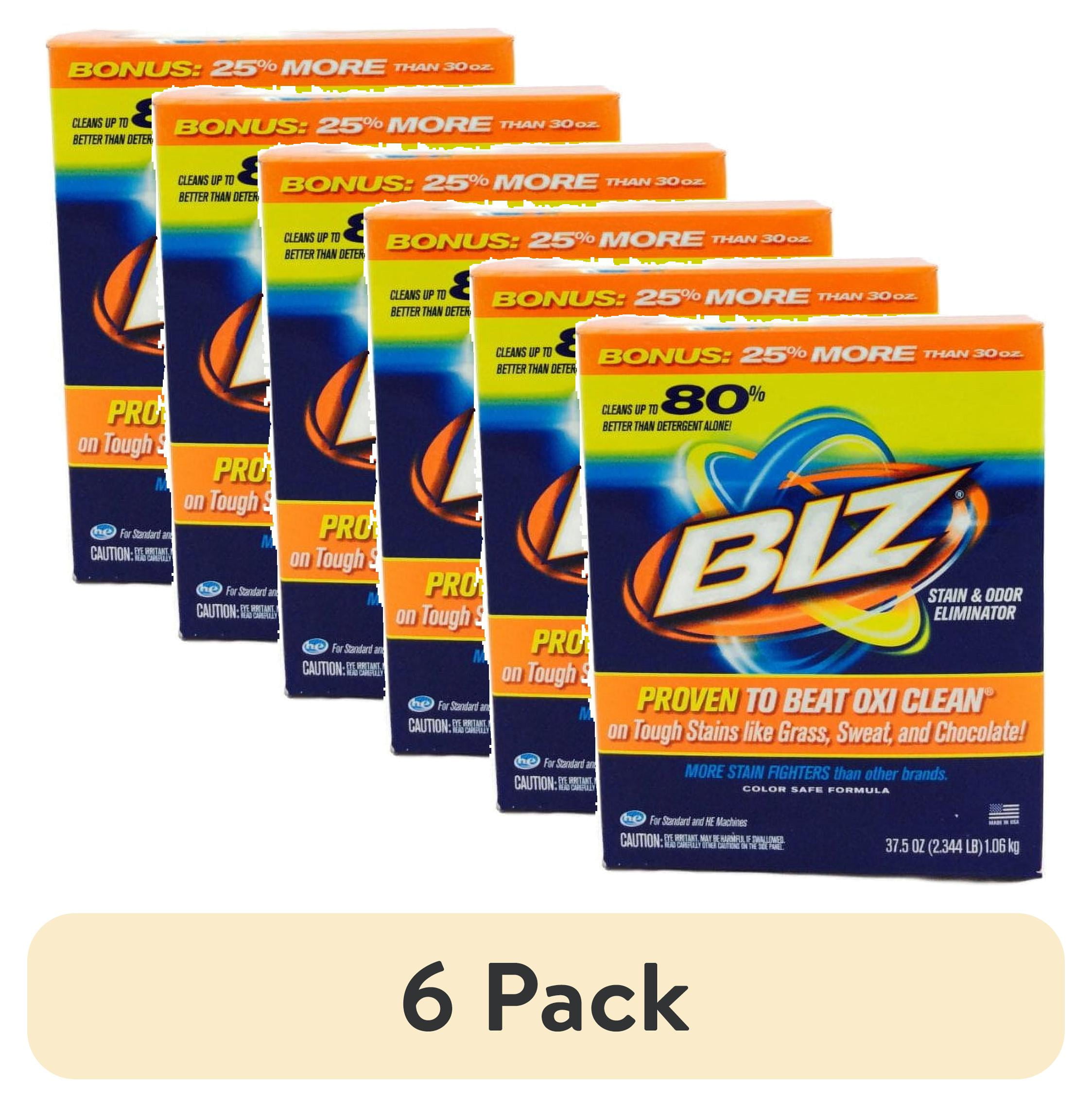 (6 pack) Biz Powder Stain and Odor Eliminator on Tough Stains like ...