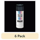 (6 pack) Black, Quick Color All Purpose Flat Spray Paint-391194, 10 oz ...