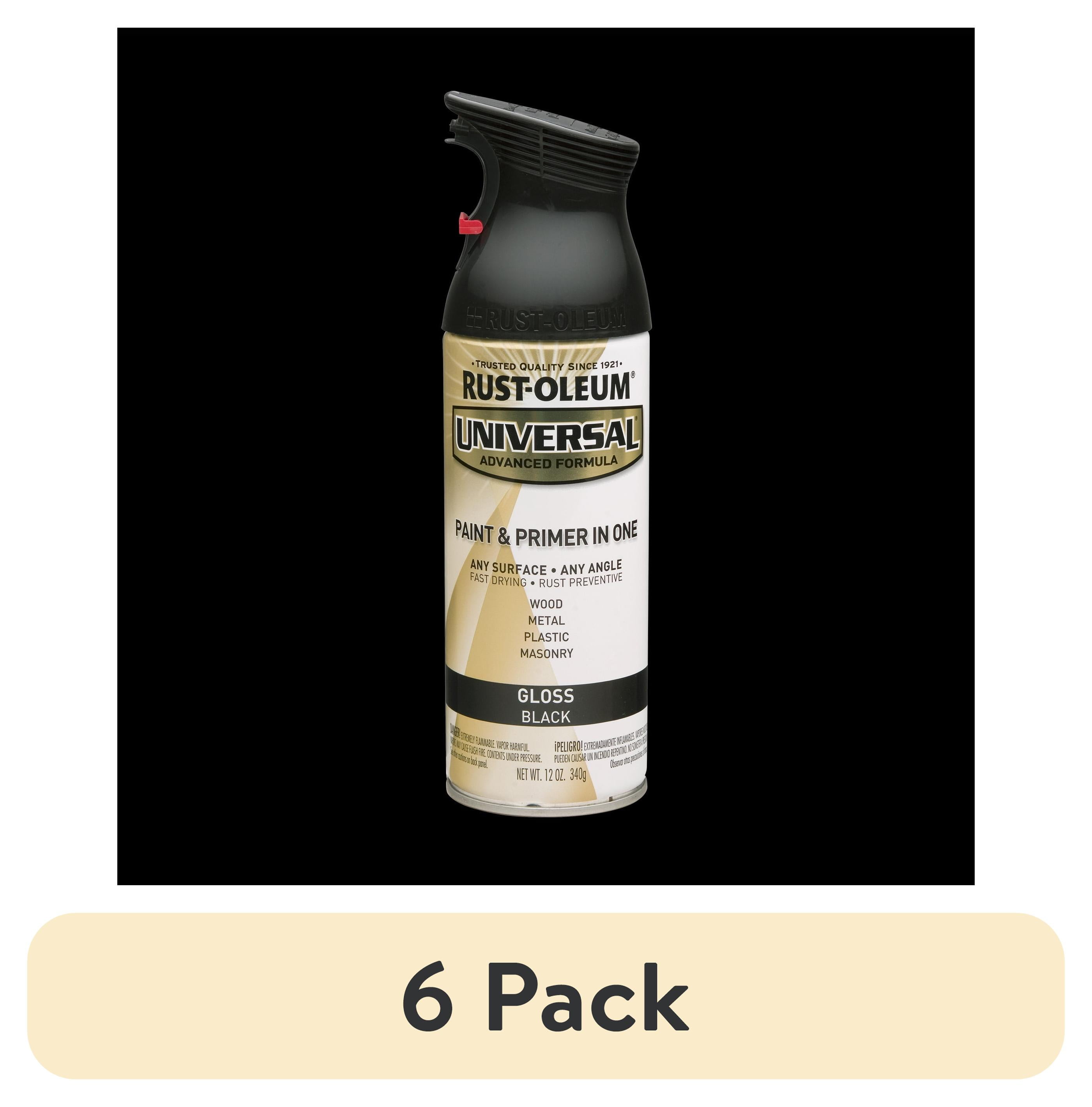 (6 pack) Black, Rust-Oleum Universal Gloss Spray Paint-302151, 12 oz ...