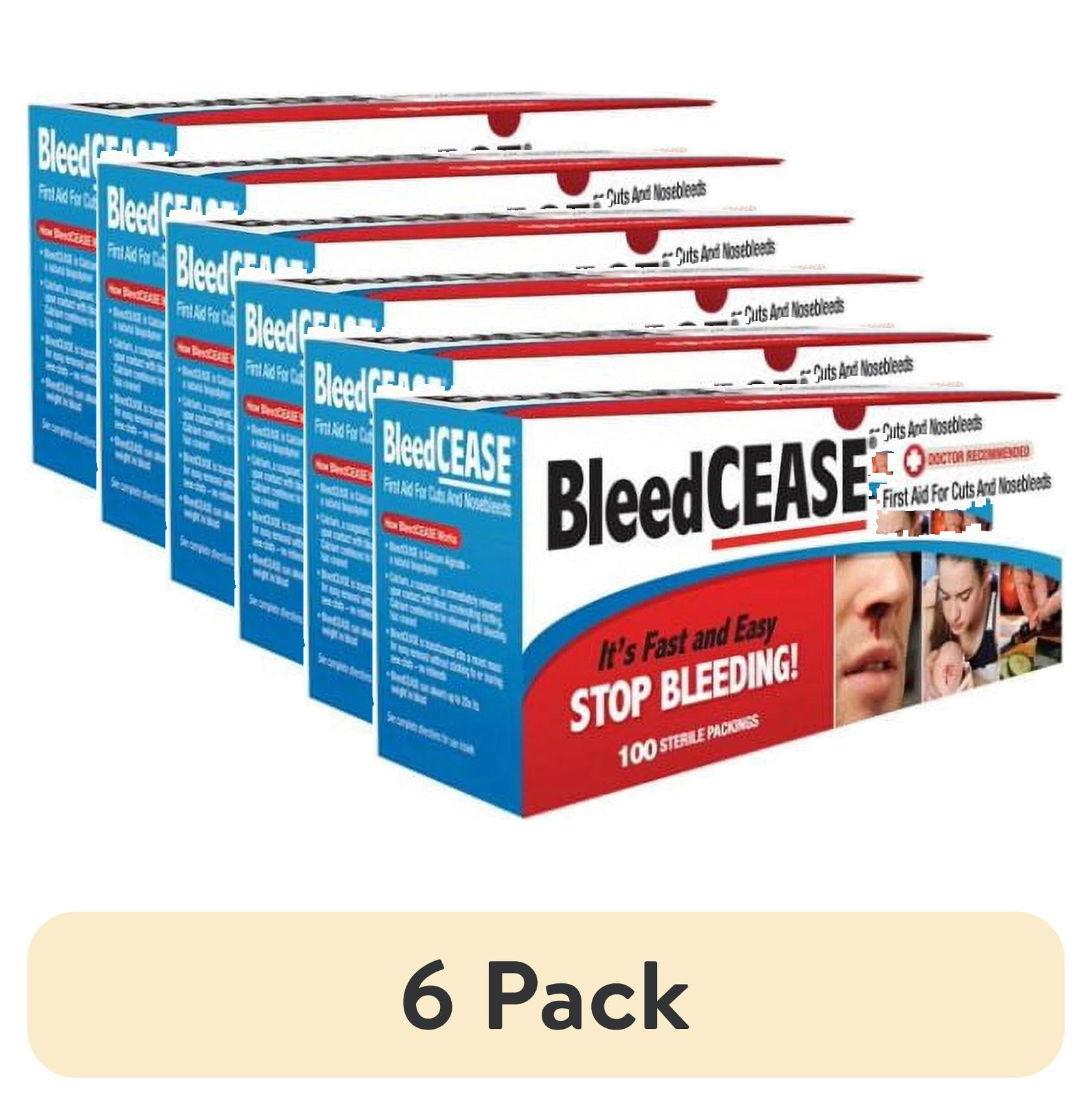 (6 pack) BleedCEASE First Aid for Cuts and Nosebleeds Sterile Packings ...