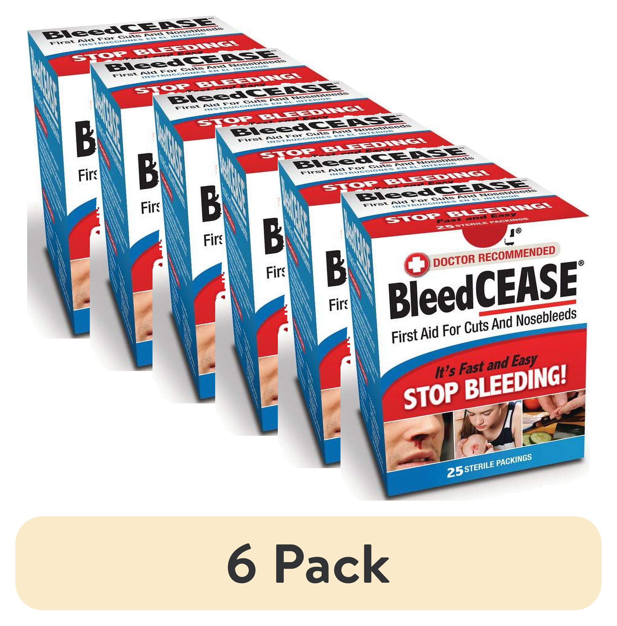 (6 pack) BleedCease First Aid for Cuts and Nosebleeds Sterile Packings ...