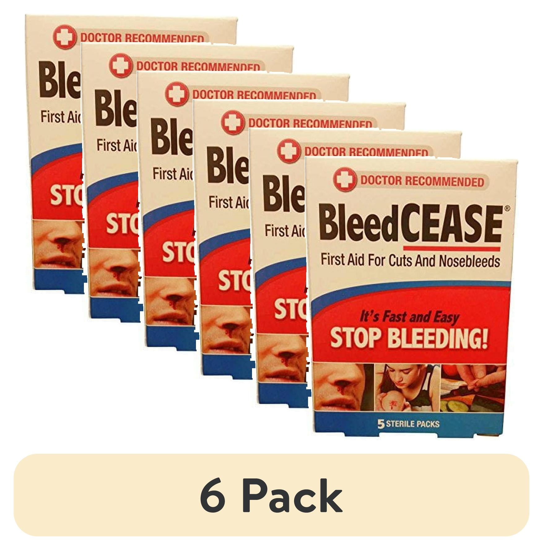 (6 pack) BleedCease Stop Bleeding First Aid for Cuts & Nosebleeds, 5 ...