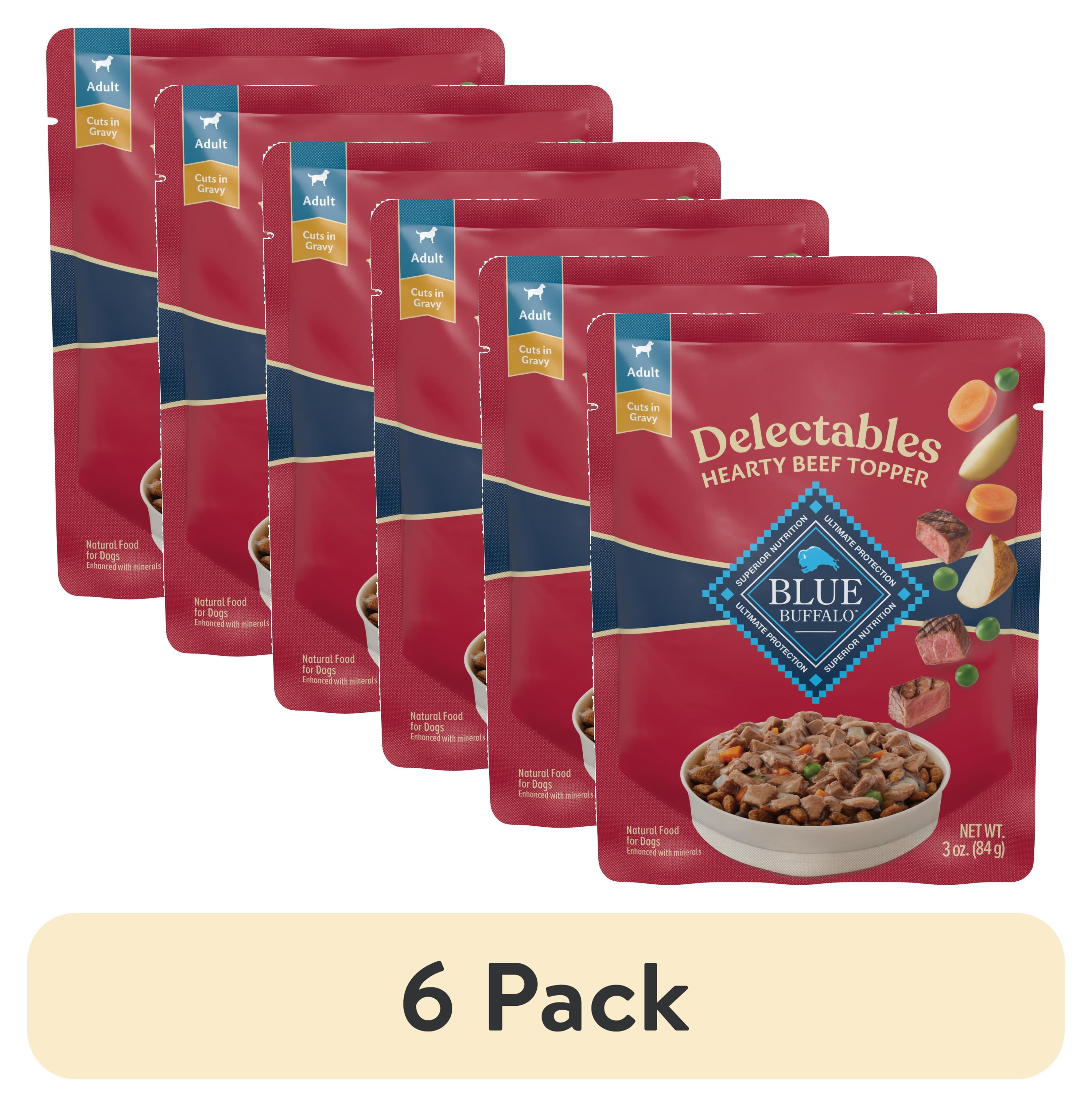 (6 pack) Blue Buffalo Delectables Natural Wet Dog Food Toppers, Hearty ...
