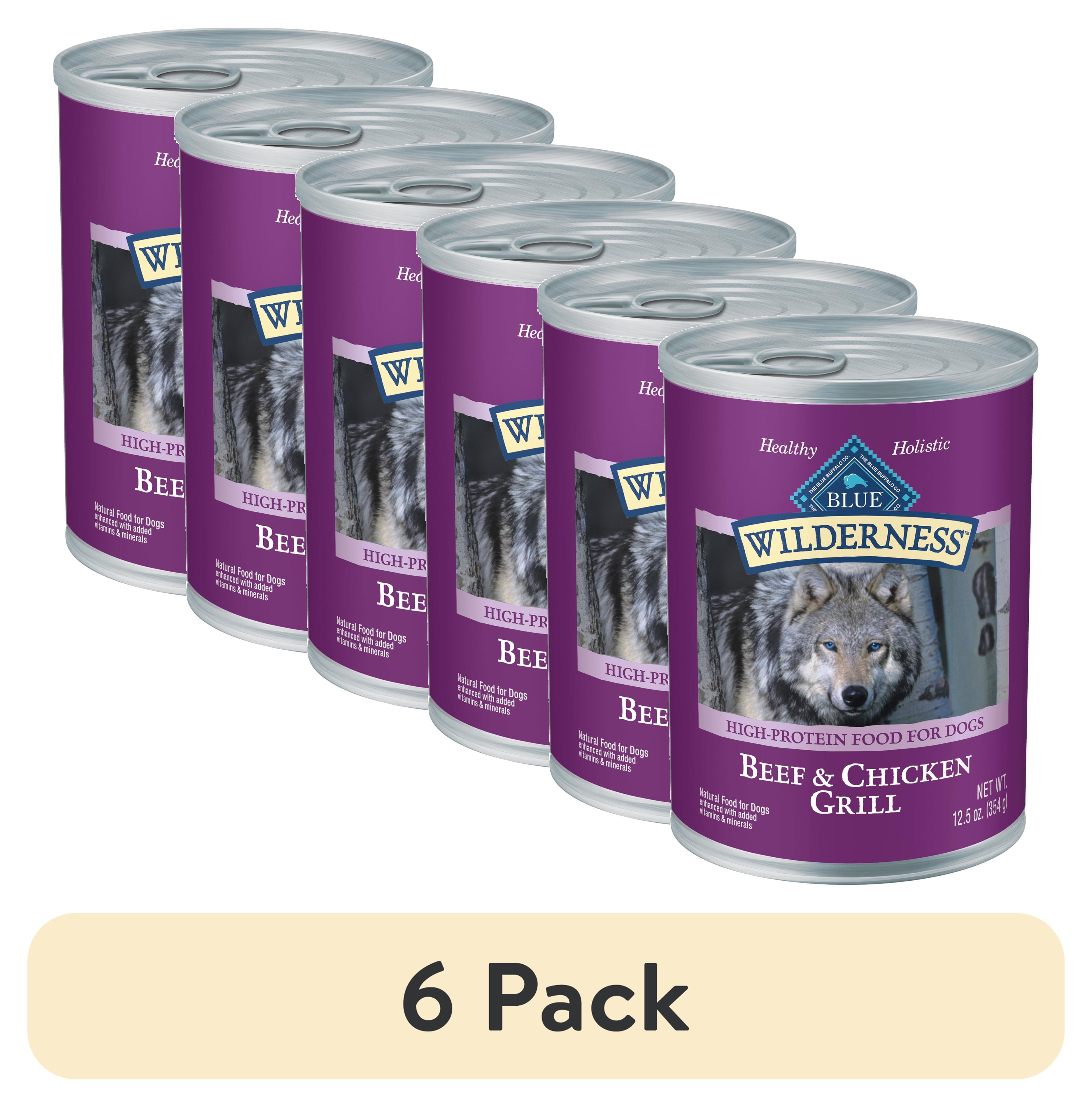 (6 pack) Blue Buffalo Wilderness High Protein Beef and Chicken Wet Dog ...