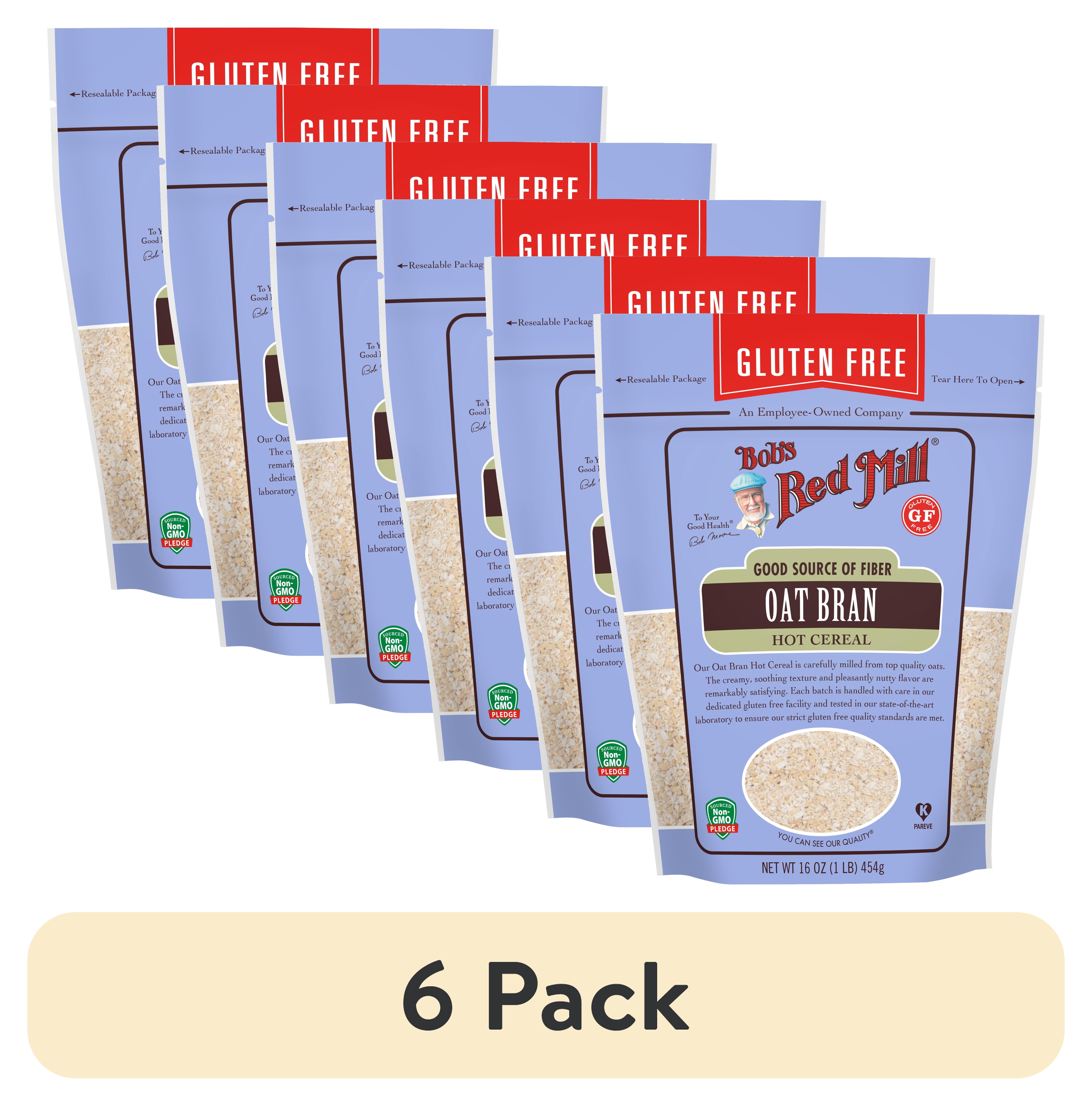 (6 pack) Bob's Red Mill Oat Bran Hot Cereal, Gluten Free, 1 lb (454 g ...