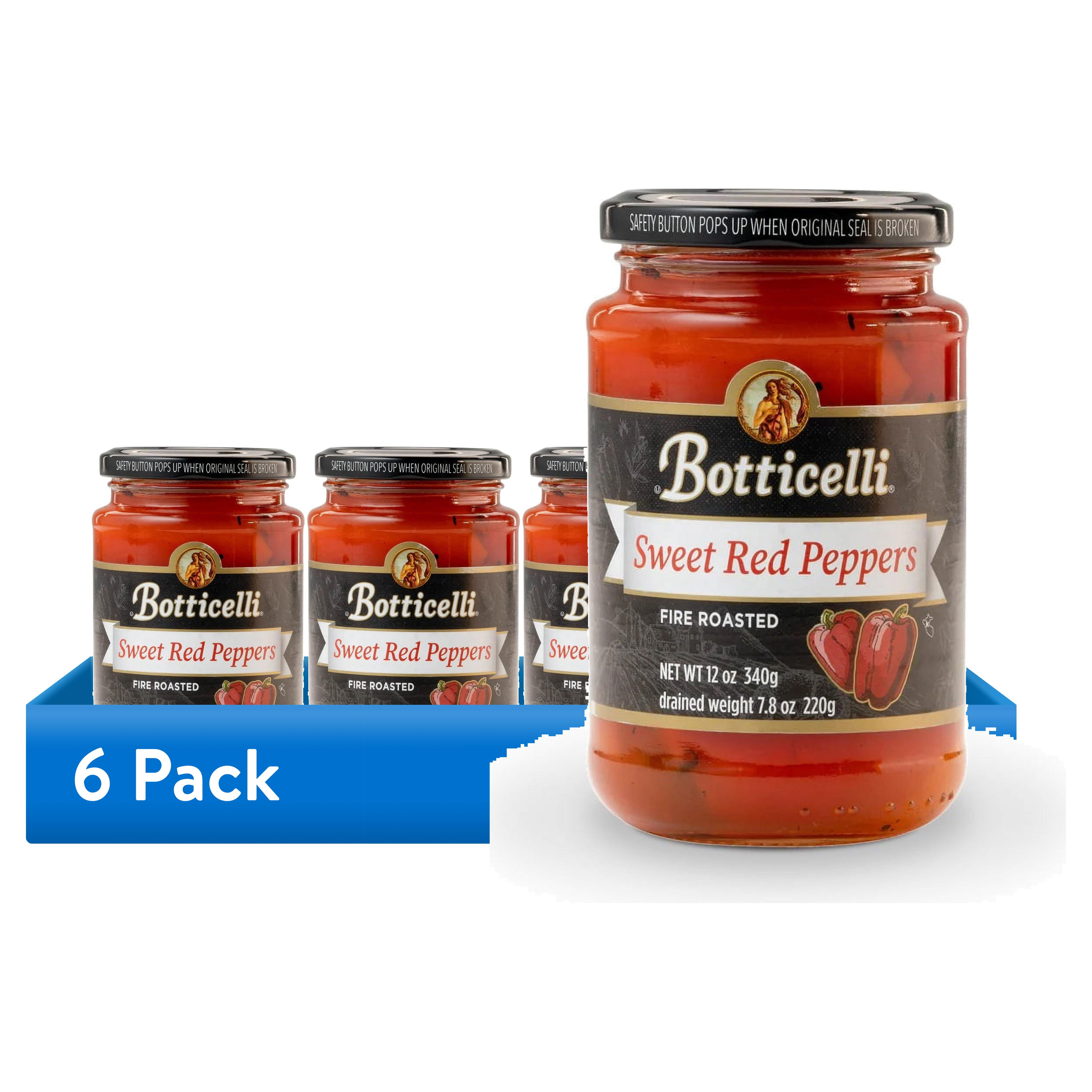 (6 pack) Botticelli Fire Roasted Sweet Red Peppers, 12 oz, 8 Servings ...